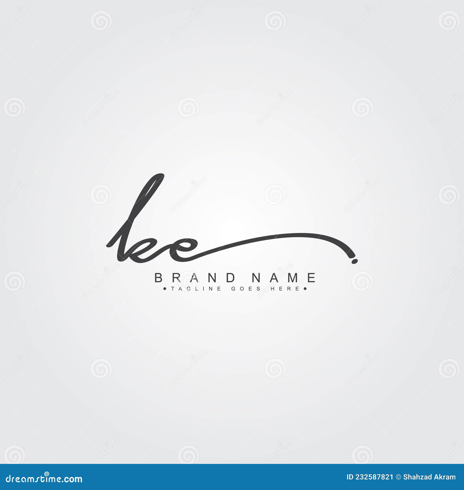 Initial Letter KE Logo - Hand Drawn Signature Logo Stock Vector ...