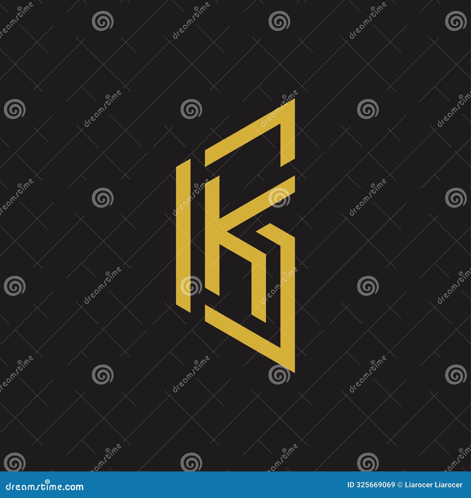 Initial Letter KG Unique Logo Vector Gold Color Stock Illustration ...