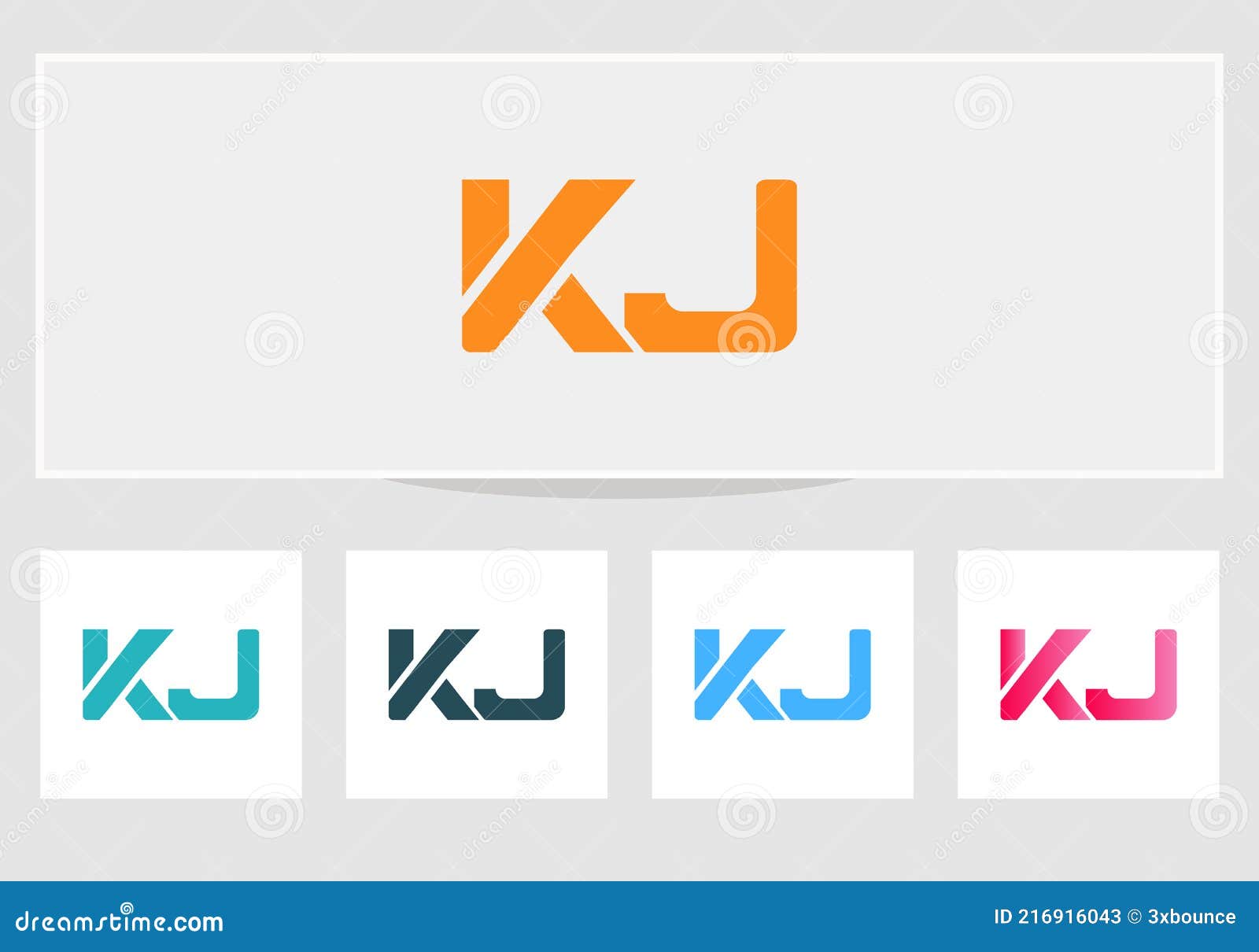 Initial Letter KJ Logo Design Template. KJ Logo Design Stock Vector ...