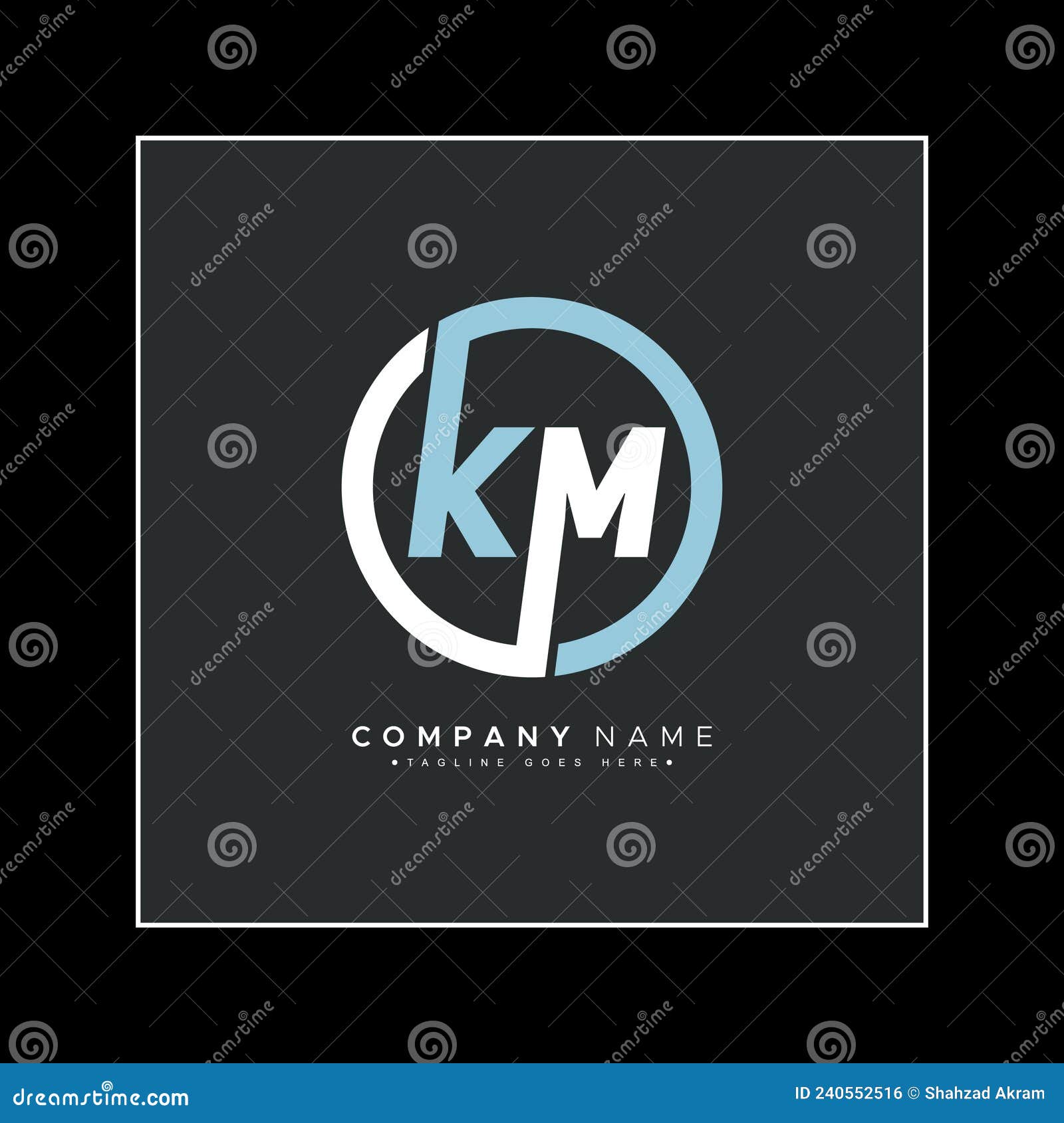 Initial Letter KM Logo - Minimal Business Logo for Alphabet K and M ...