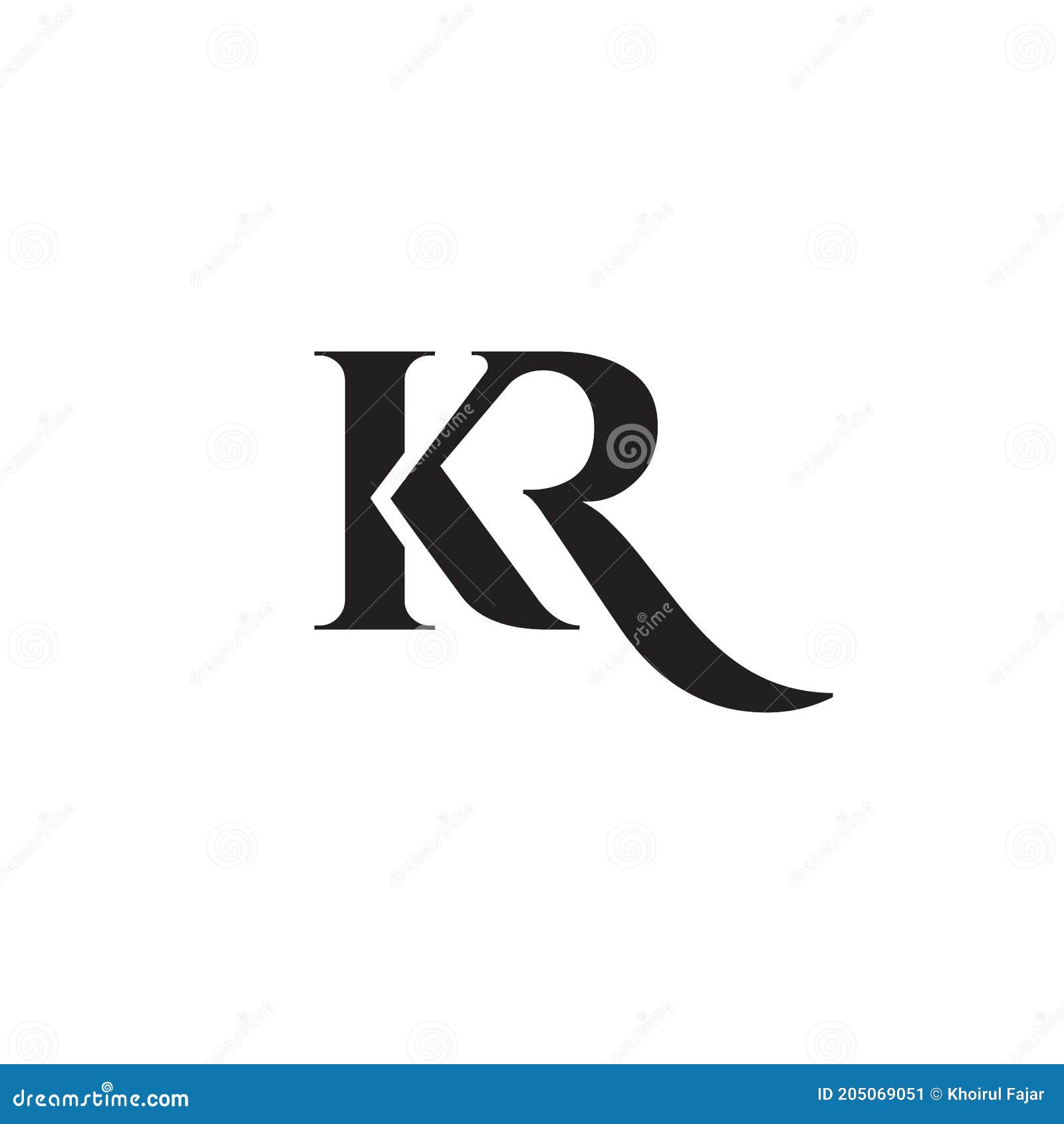 Initial Letter KR Typography Logo Design Vector Stock Vector ...