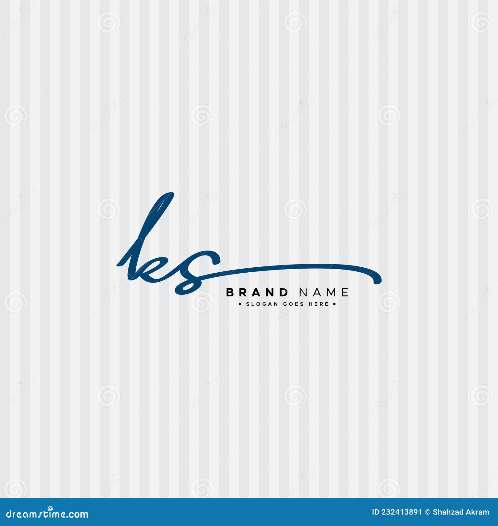 Initial Letter KS Logo - Hand Drawn Signature Logo Stock Vector ...