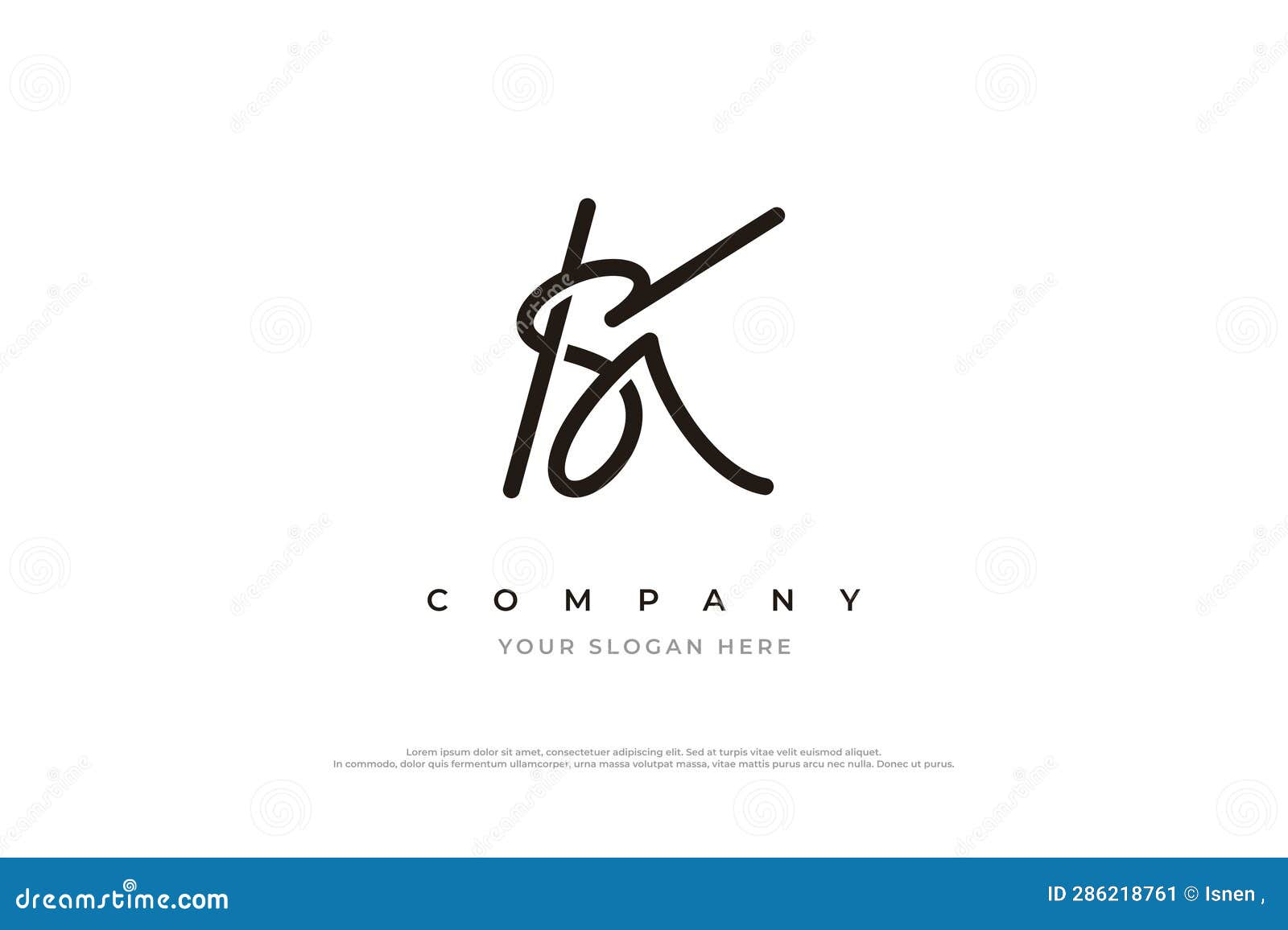 Simple Letter KS Logo or SK Monogram Logo Design Stock Illustration ...
