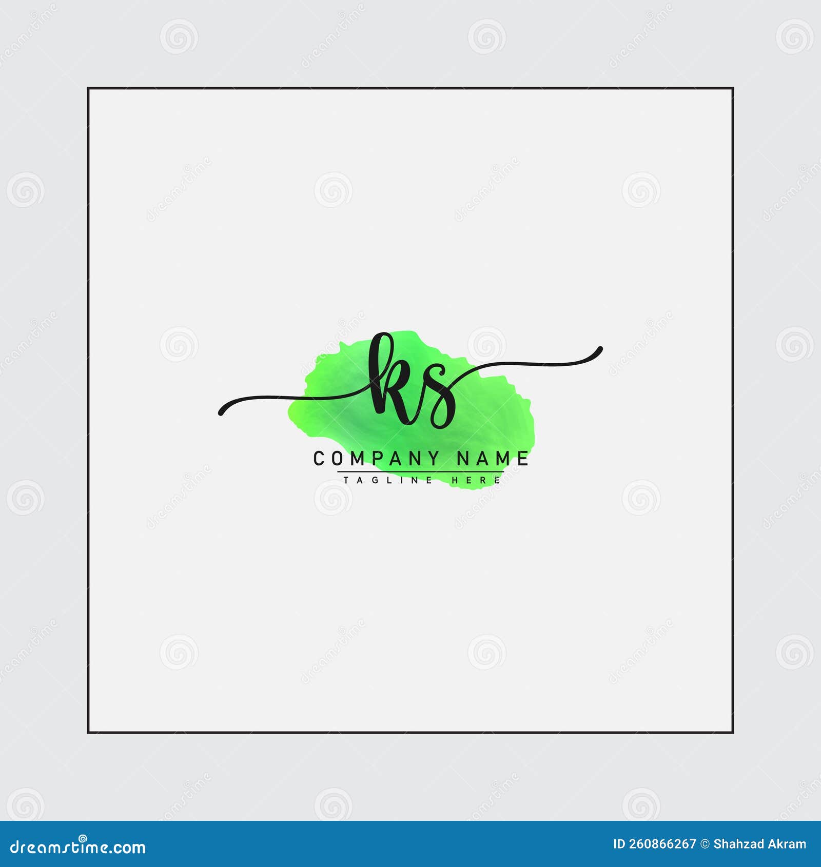 Initial Letter KS Vector Logo Template in Watercolor Signature Style ...