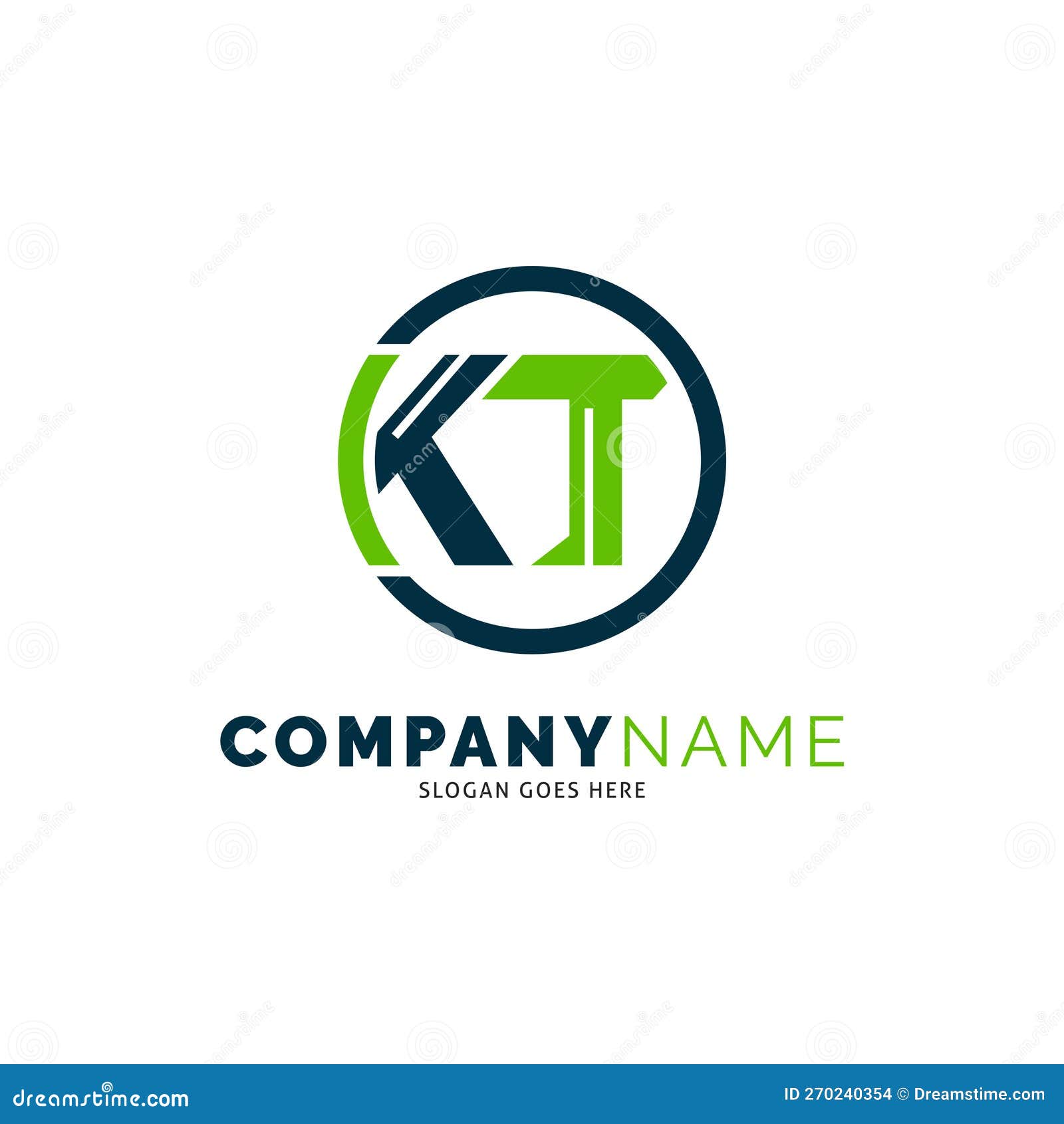 Initial Letter KT Circle Icon Vector Logo Template Illustration Design ...