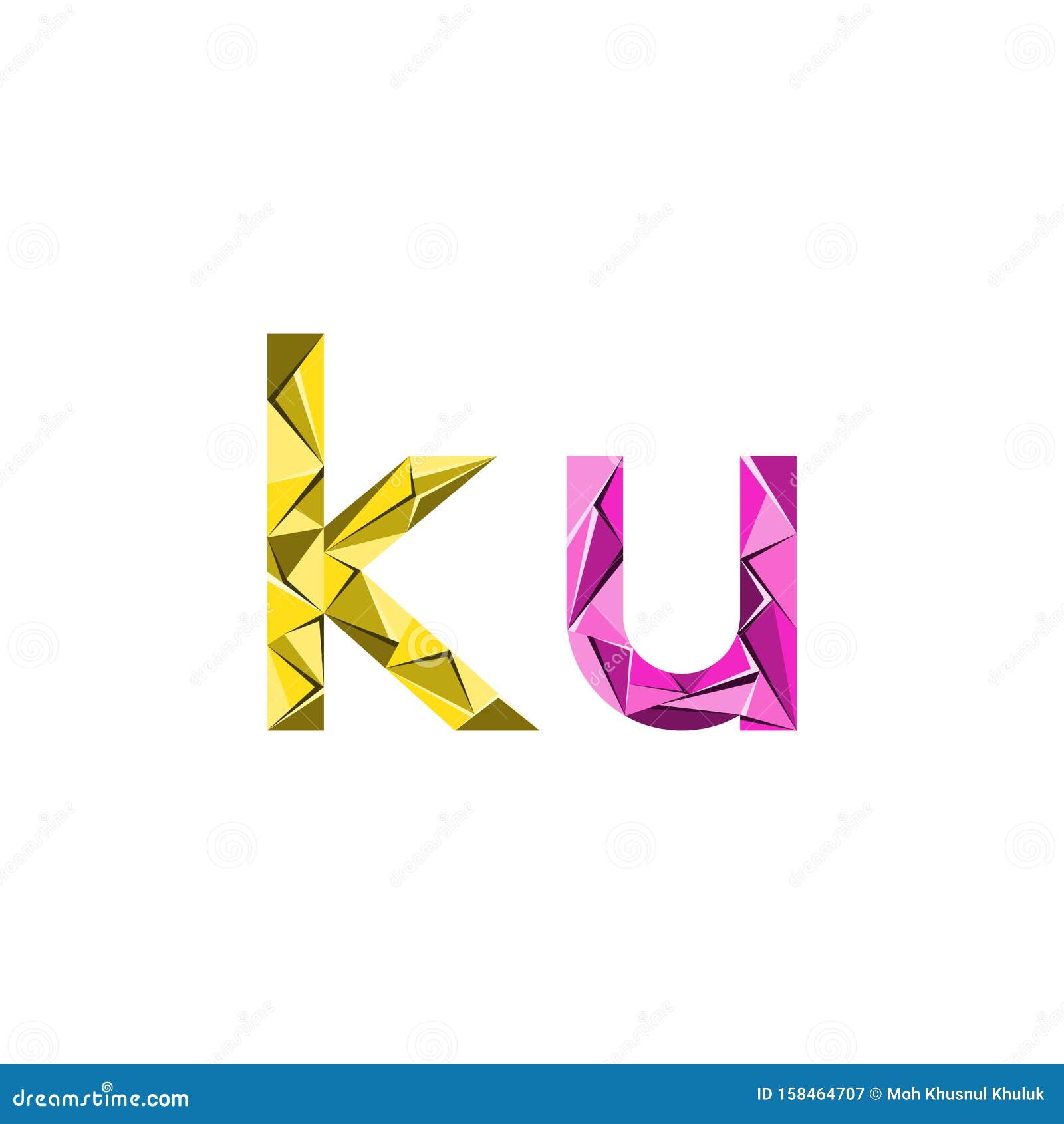 Initial Letter Ku Abstract Triangle Logo Vector Stock Vector ...