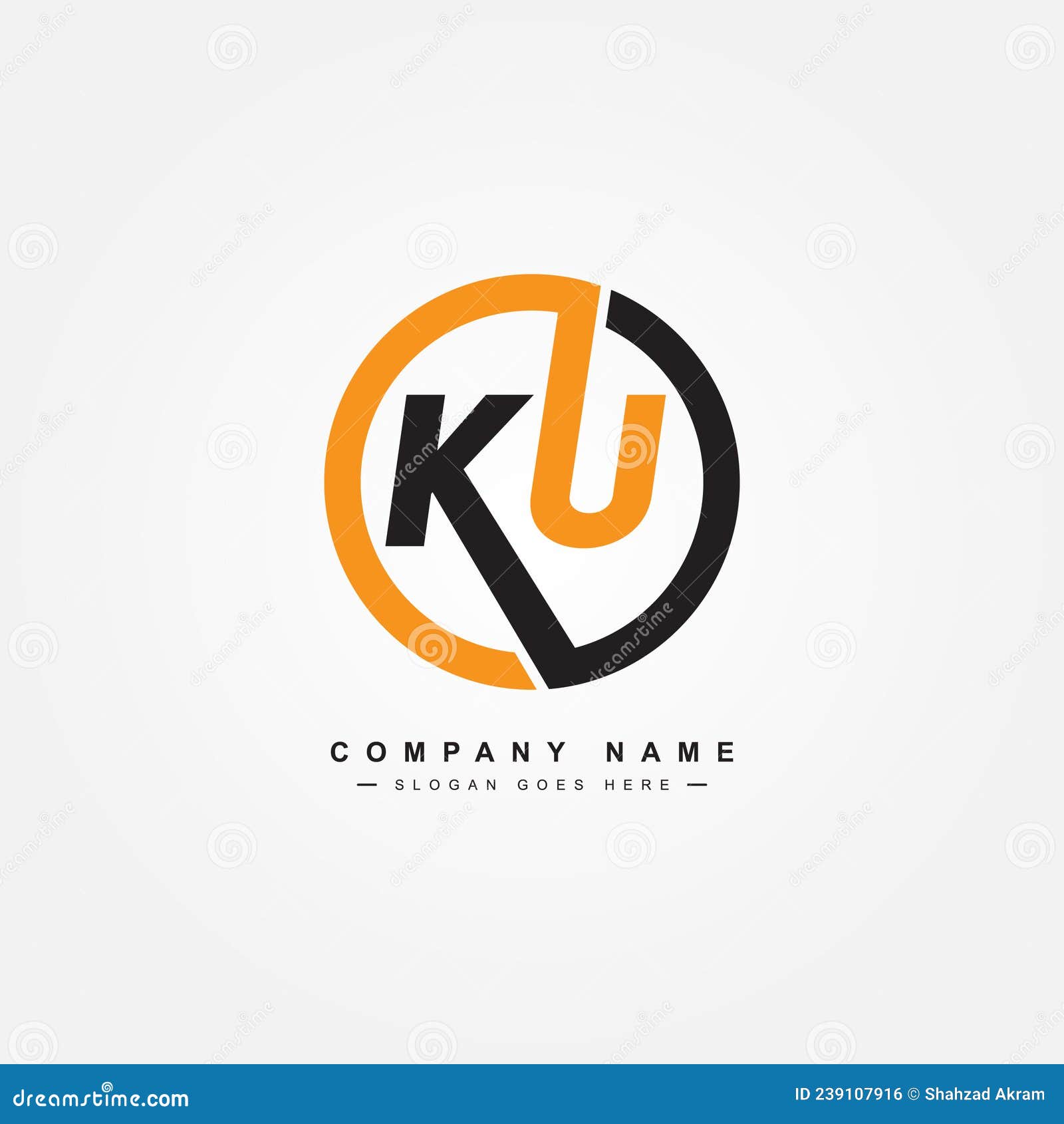 Initial Letter KU Logo - Minimal Business Logo Vector Illustration ...
