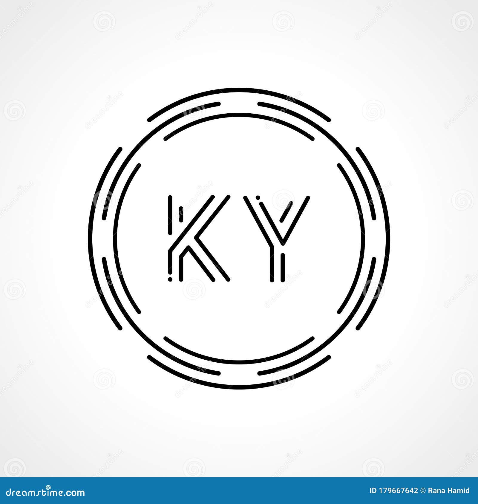 Initial Letter KY Logo Design Vector Template. Digital Abstract KY ...