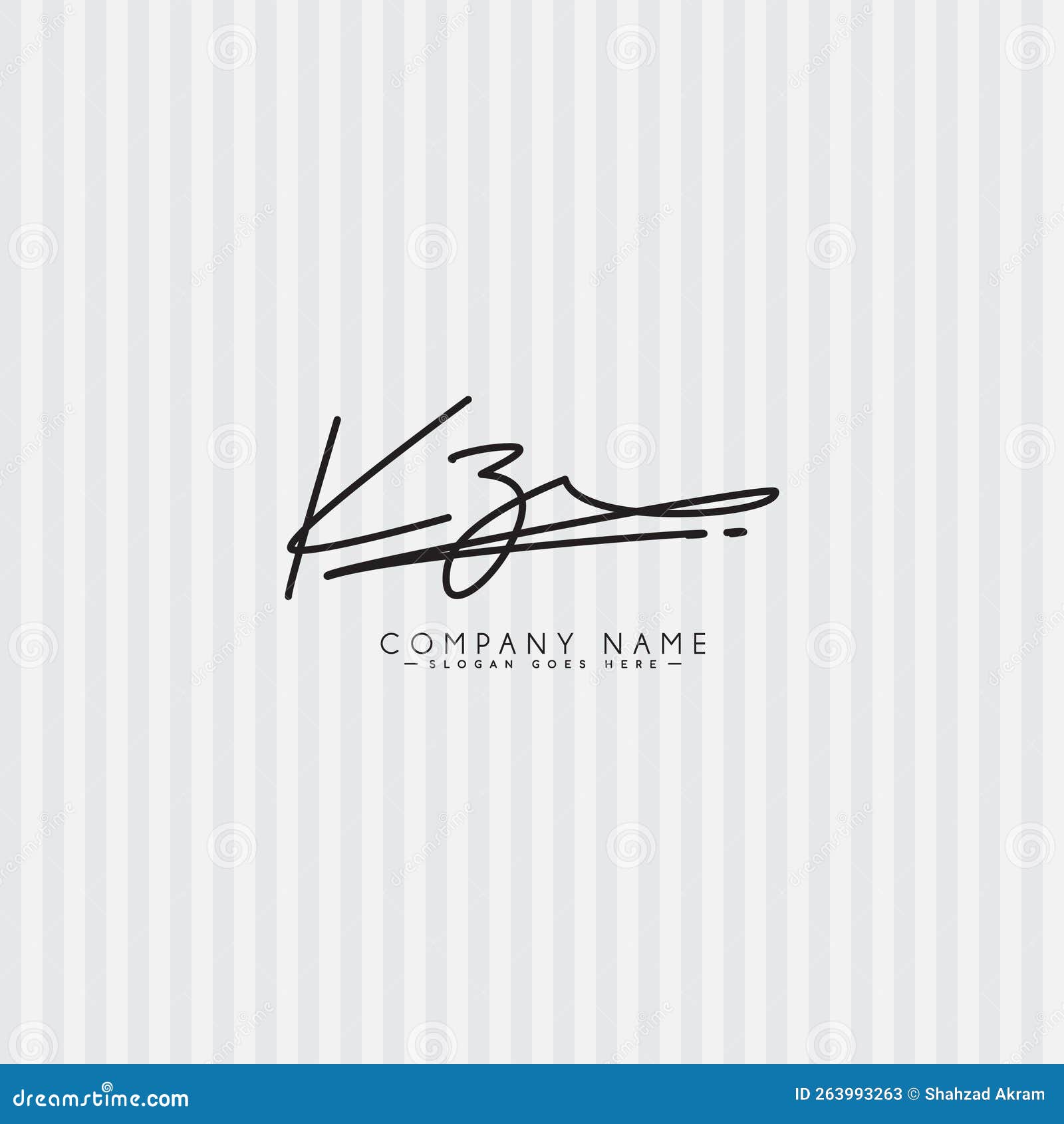Initial Letter KZ Vector Logo Template in Handwritten Signature Style ...