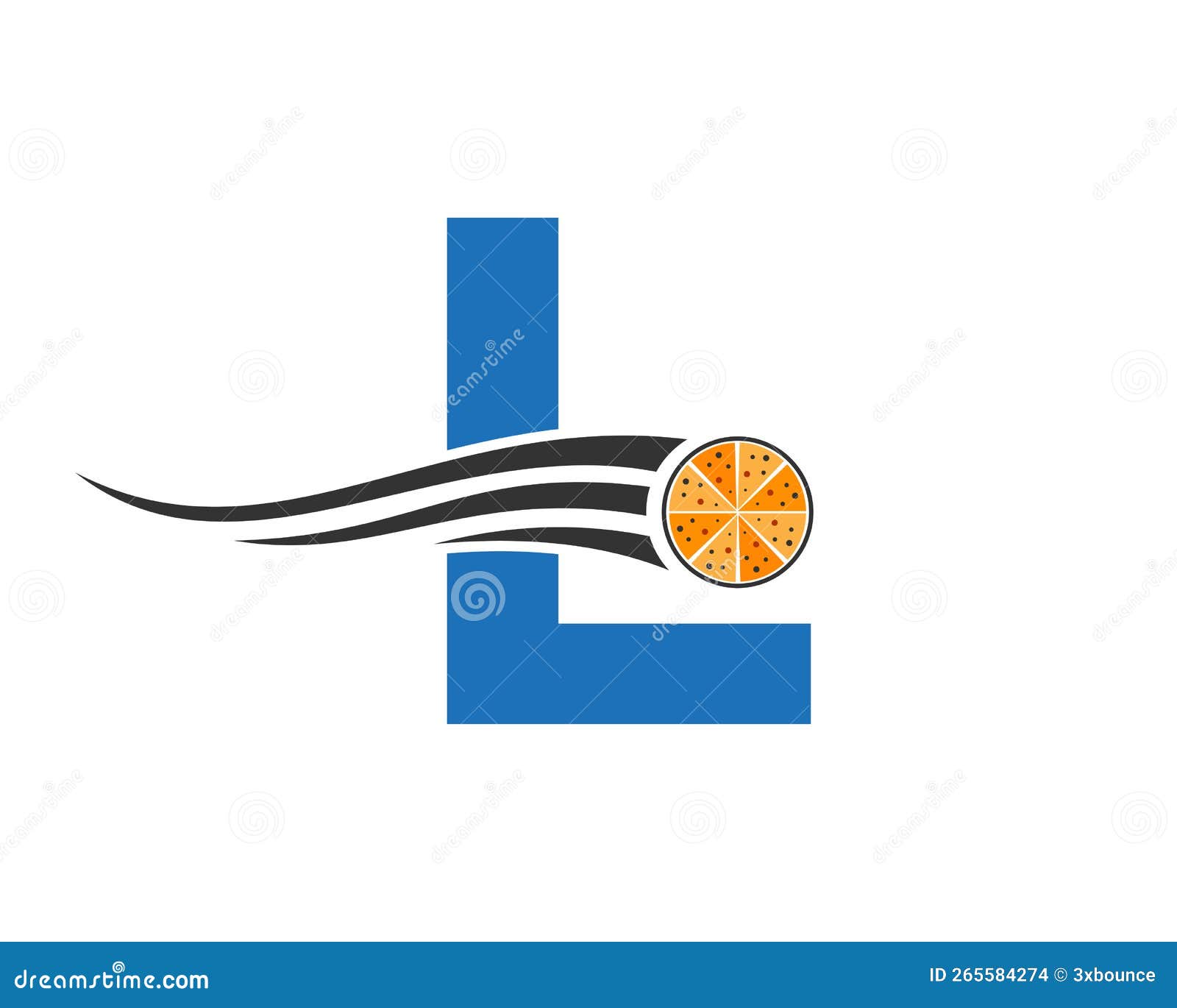Initial Letter L Cafe Restaurant Logo with Pizza Concept Vector ...