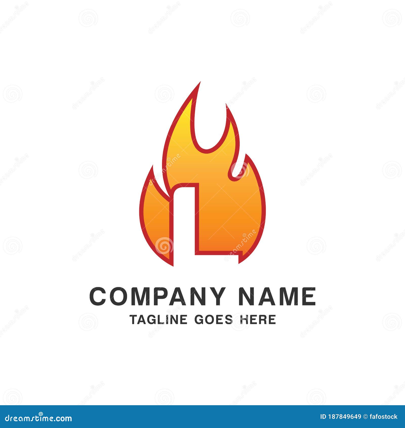Initial Letter L with Flame Fire Logo Design Template Stock Vector ...
