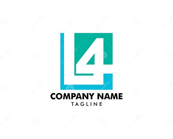 Initial Letter L4 Logo Template Design Stock Vector - Illustration of ...