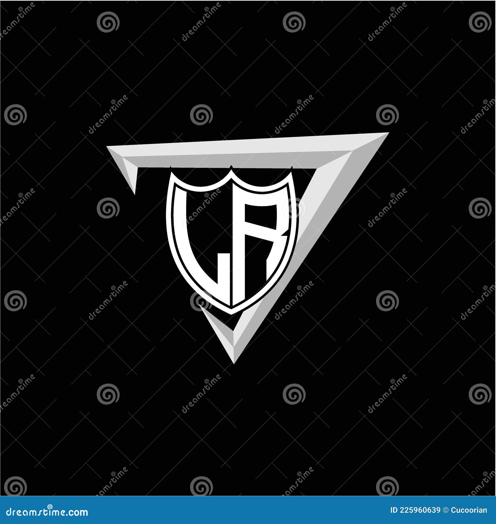 Initial Letter L R Shield Shape with Triangular Decoration Stock ...
