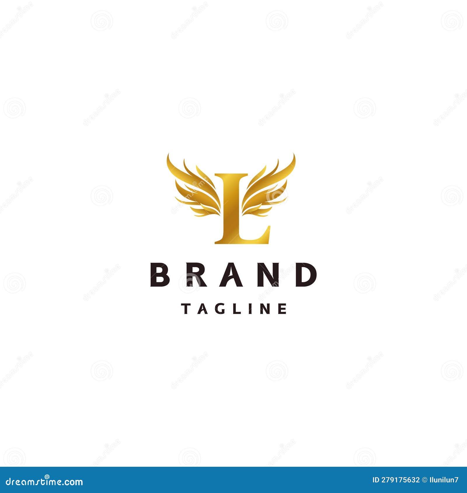 Initial Letter L with Wings Accent Logo Design Stock Vector ...