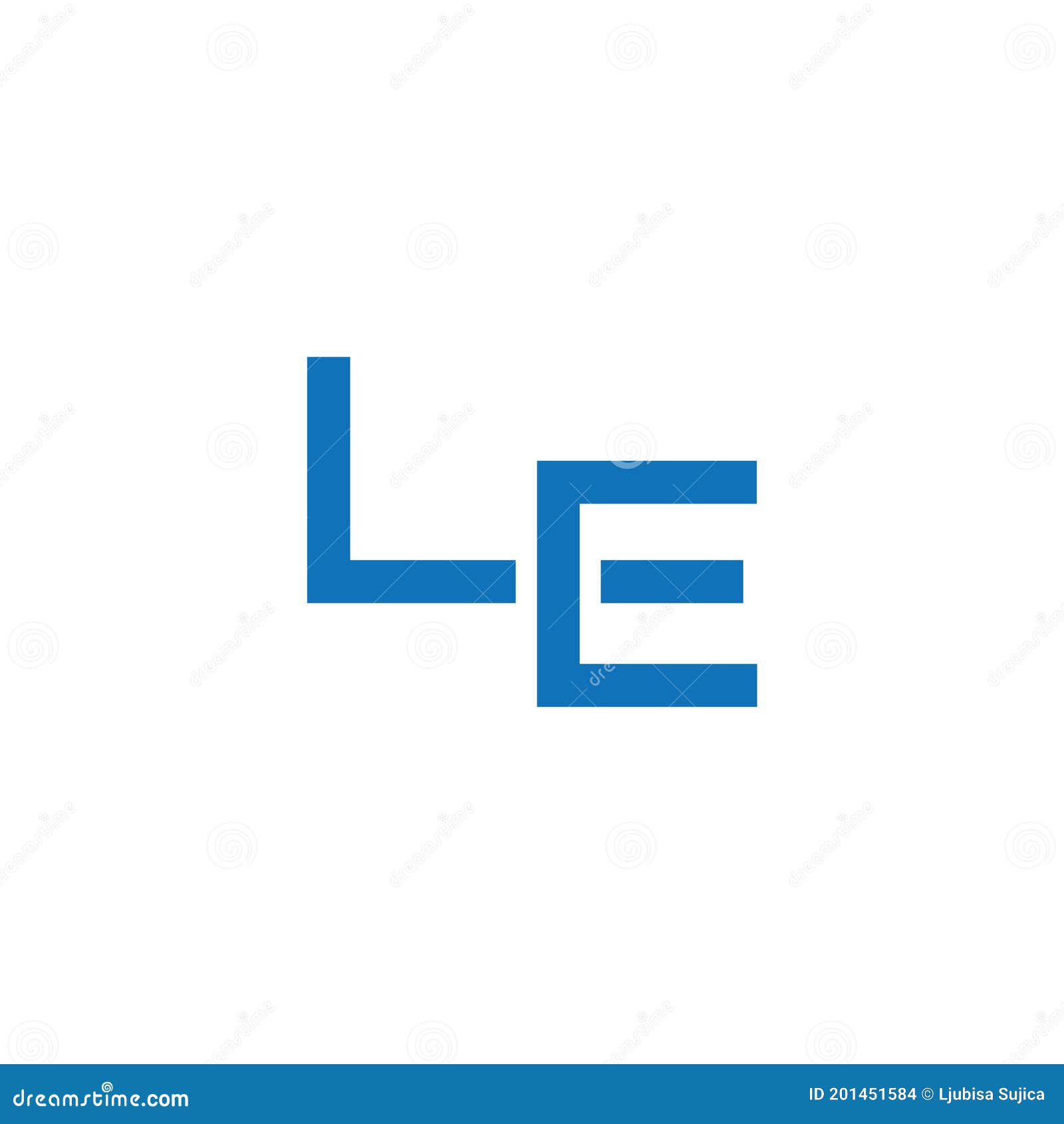 Initial Letter LE Logo Isolated on White Background Stock Vector ...