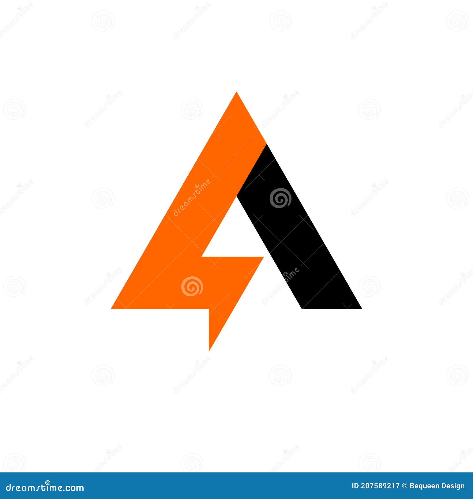 Initial a Letter with Lightning Logo Design Vector Template. Monogram ...