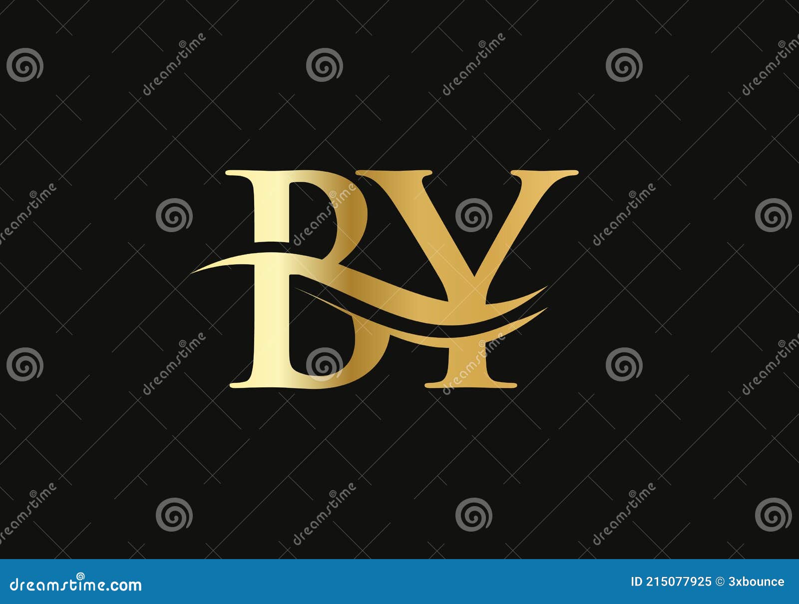 Initial by Letter Linked Logo Vector Template. Swoosh Letter by Logo ...