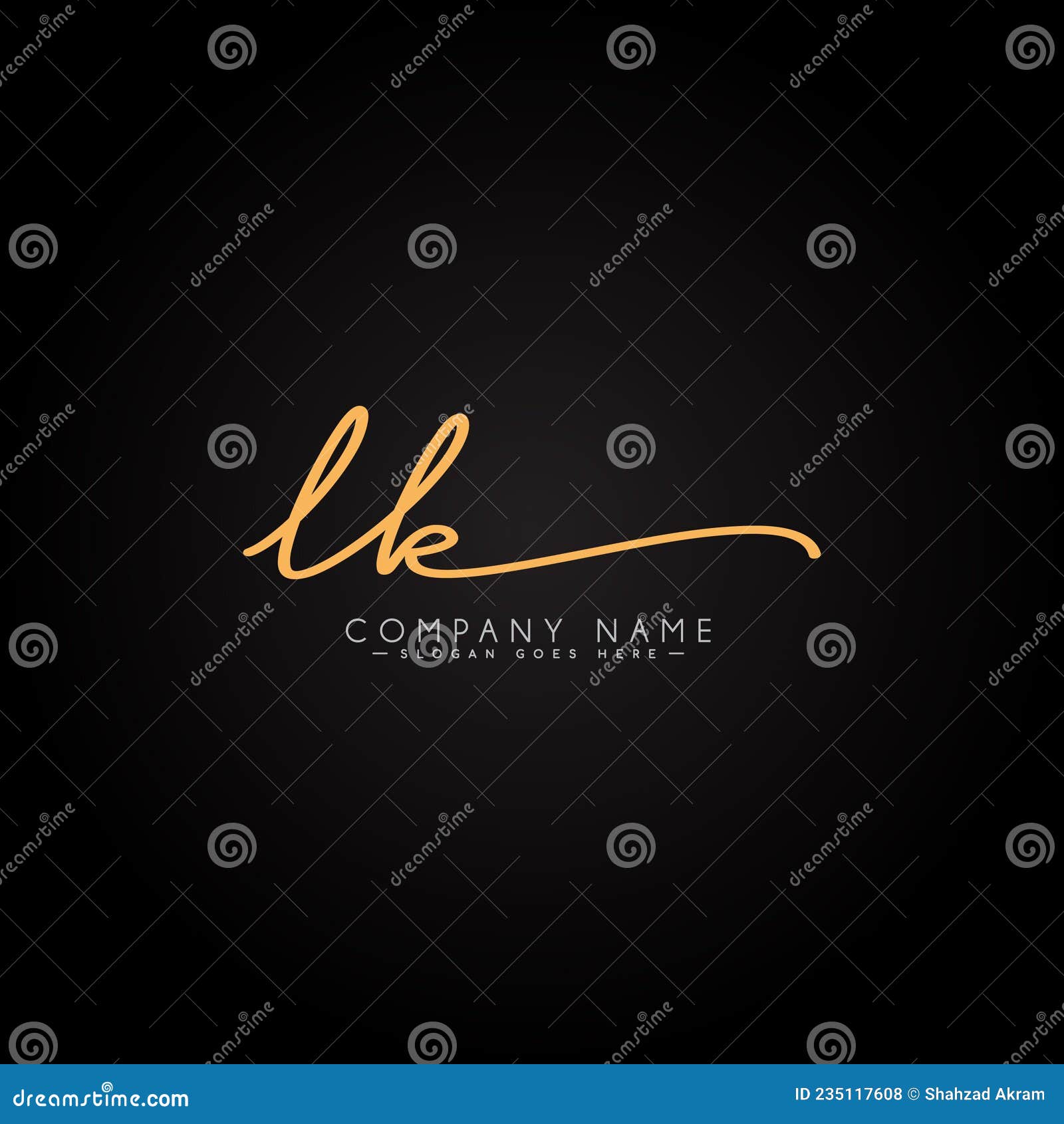 Initial Letter LK Logo - Hand Drawn Signature Logo Stock Vector ...