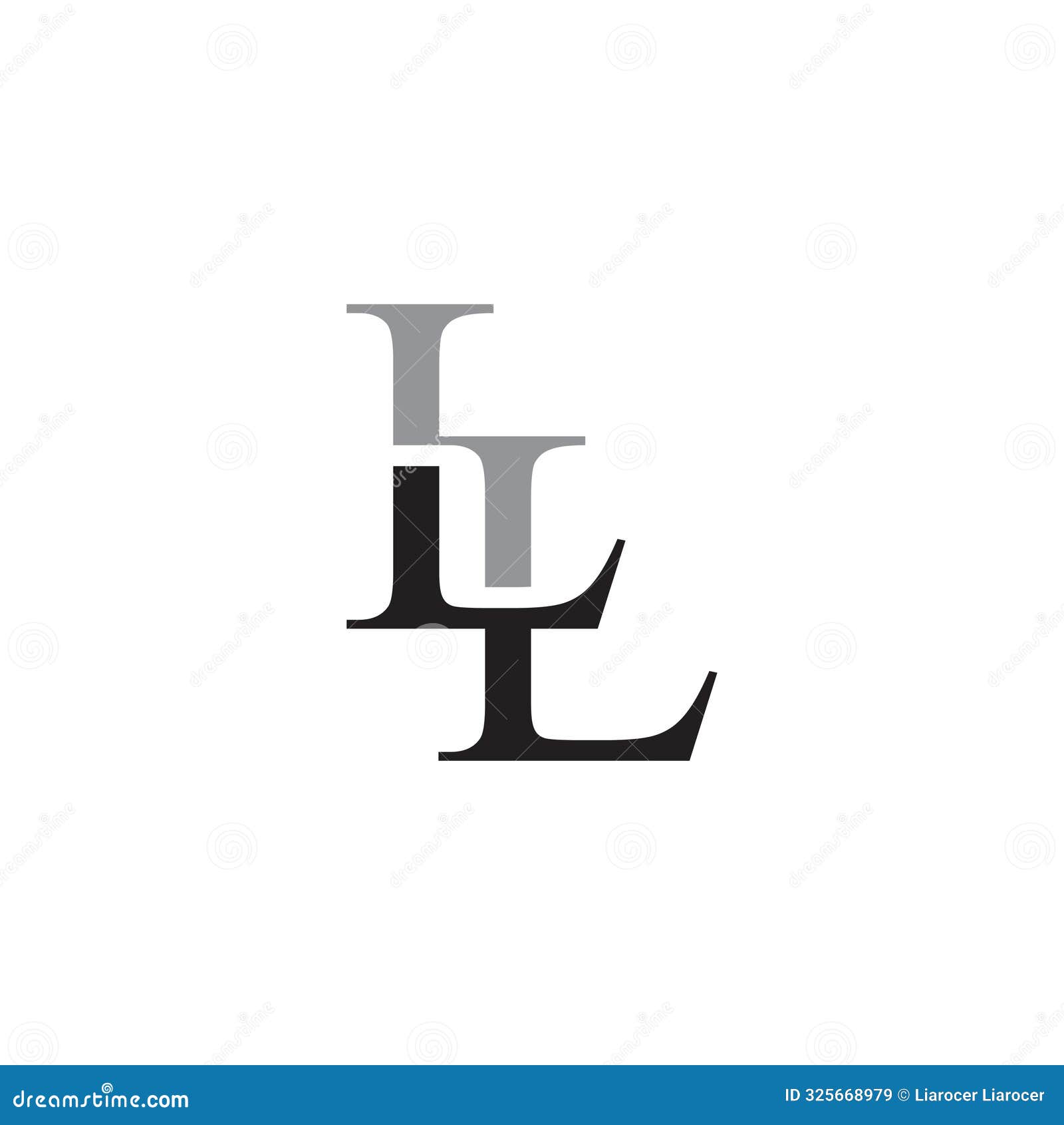 Initial Letter LL Simple Logo Vector Black Grey Stock Vector ...