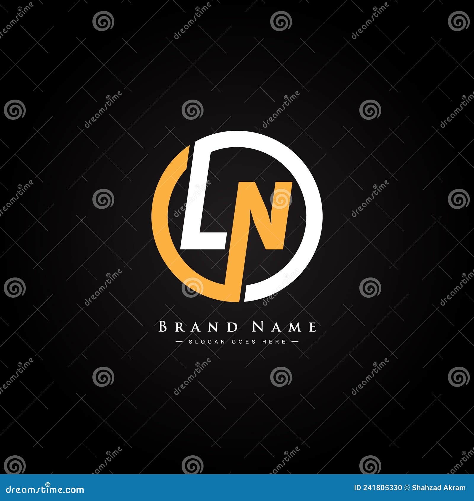 Initial Letter LN Logo, Minimal Alphabet Logo Stock Vector ...