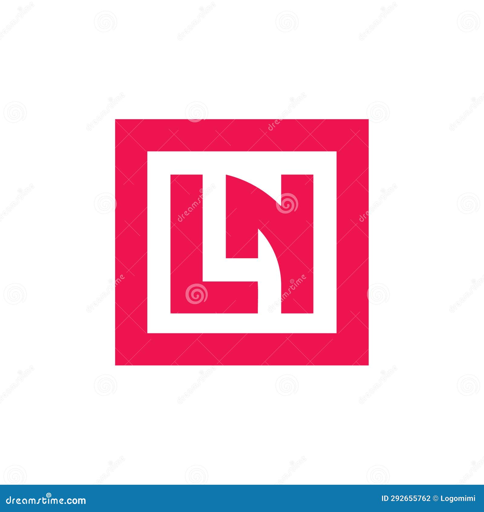 Initial Letter LN Square Logo Design Template Elements, Vector ...