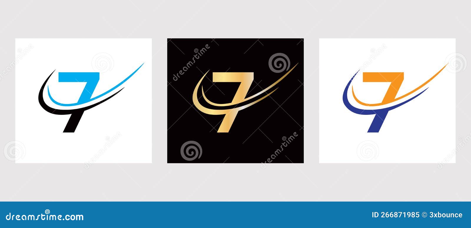 Initial Letter 7 Logo Design Template. Monogram 7 Letter Logotype ...