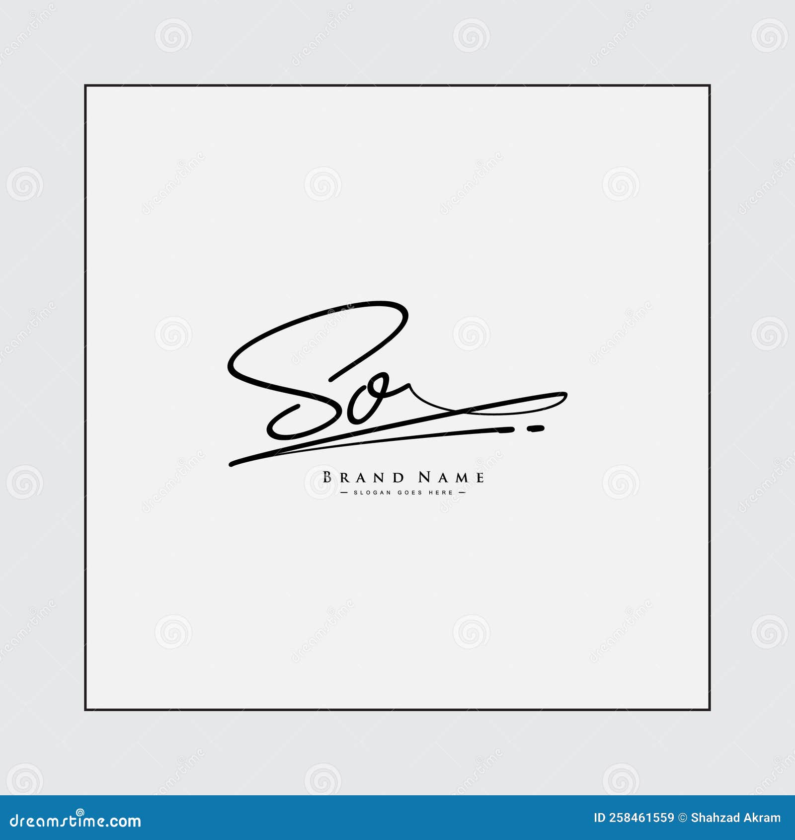 Initial Letter so Logo - Handwritten Signature Style Logo Stock Vector ...
