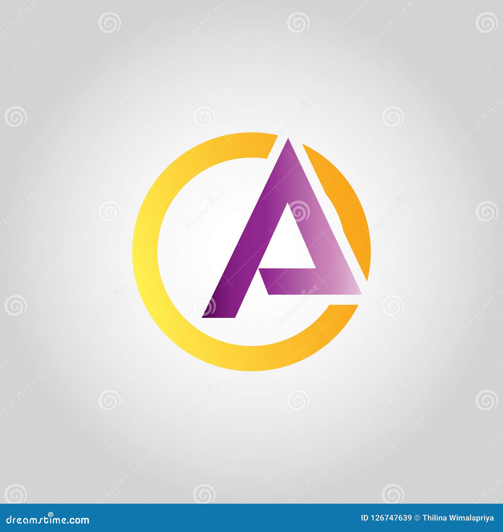 Initial Letter Logo a Inside Circle Shape, OA, AO, a Inside O Rounded ...
