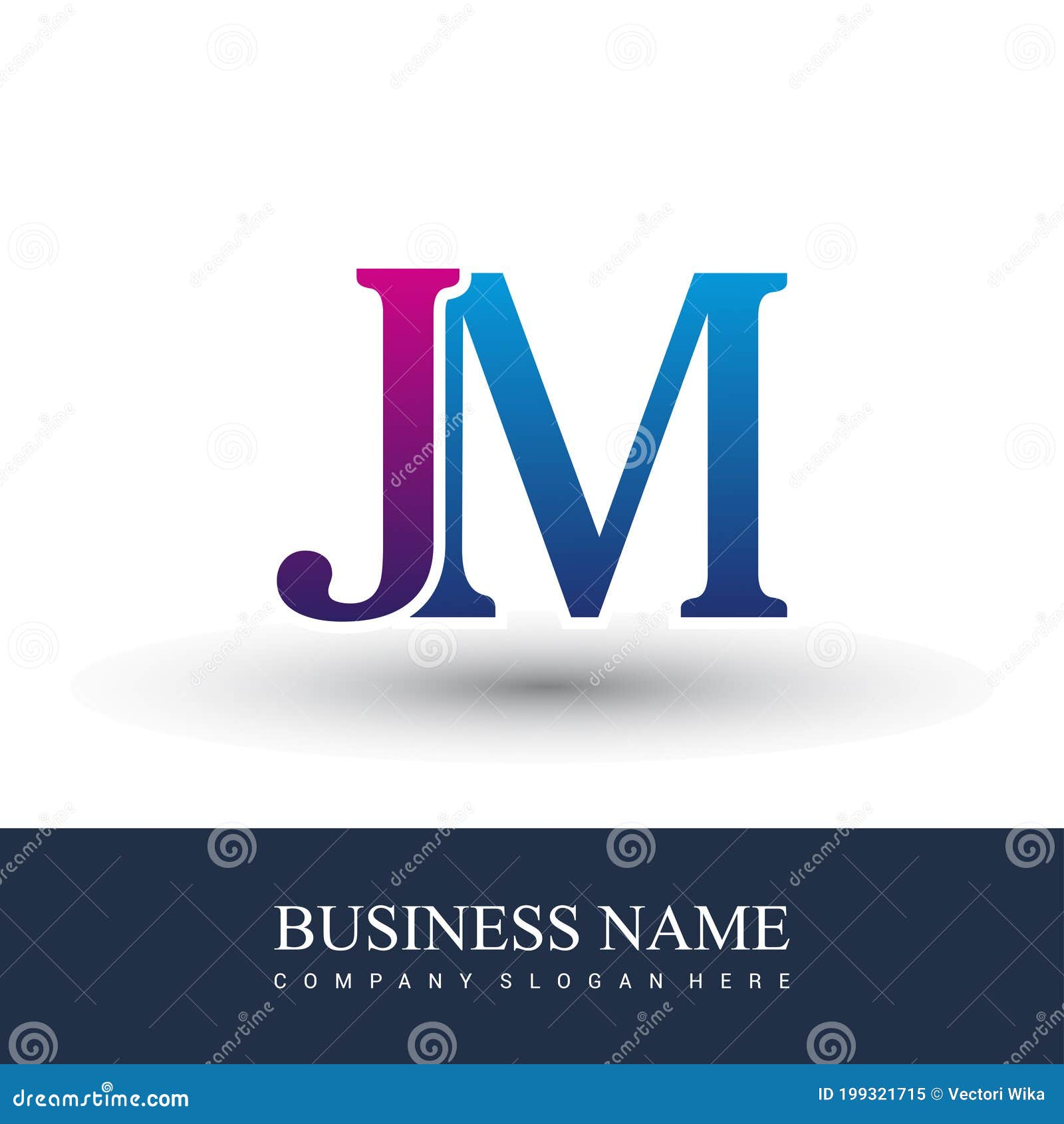 Initial Letter Logo JM Colored Red and Blue, Vector Logo Design ...