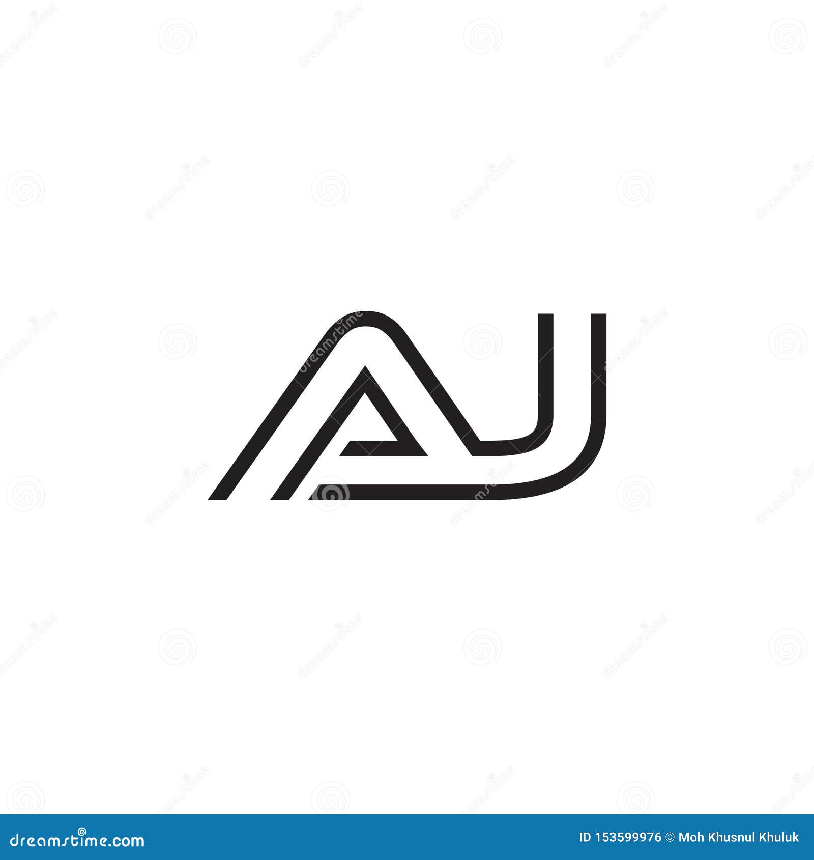 Initial Letter AJ Logo Line Unique Modern Stock Vector - Illustration ...