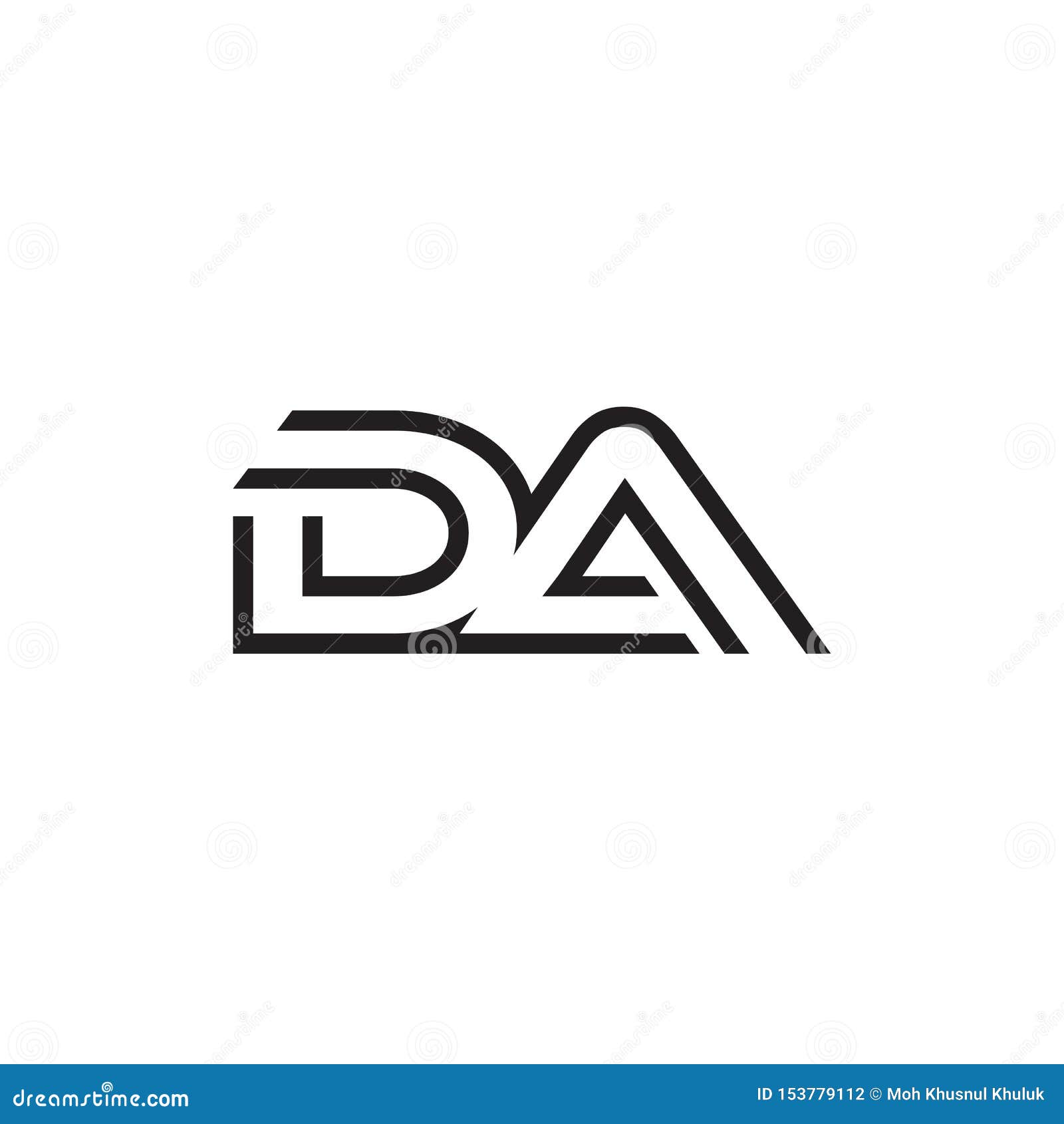 Initial Letter DA Logo Line Unique Modern Stock Vector - Illustration ...