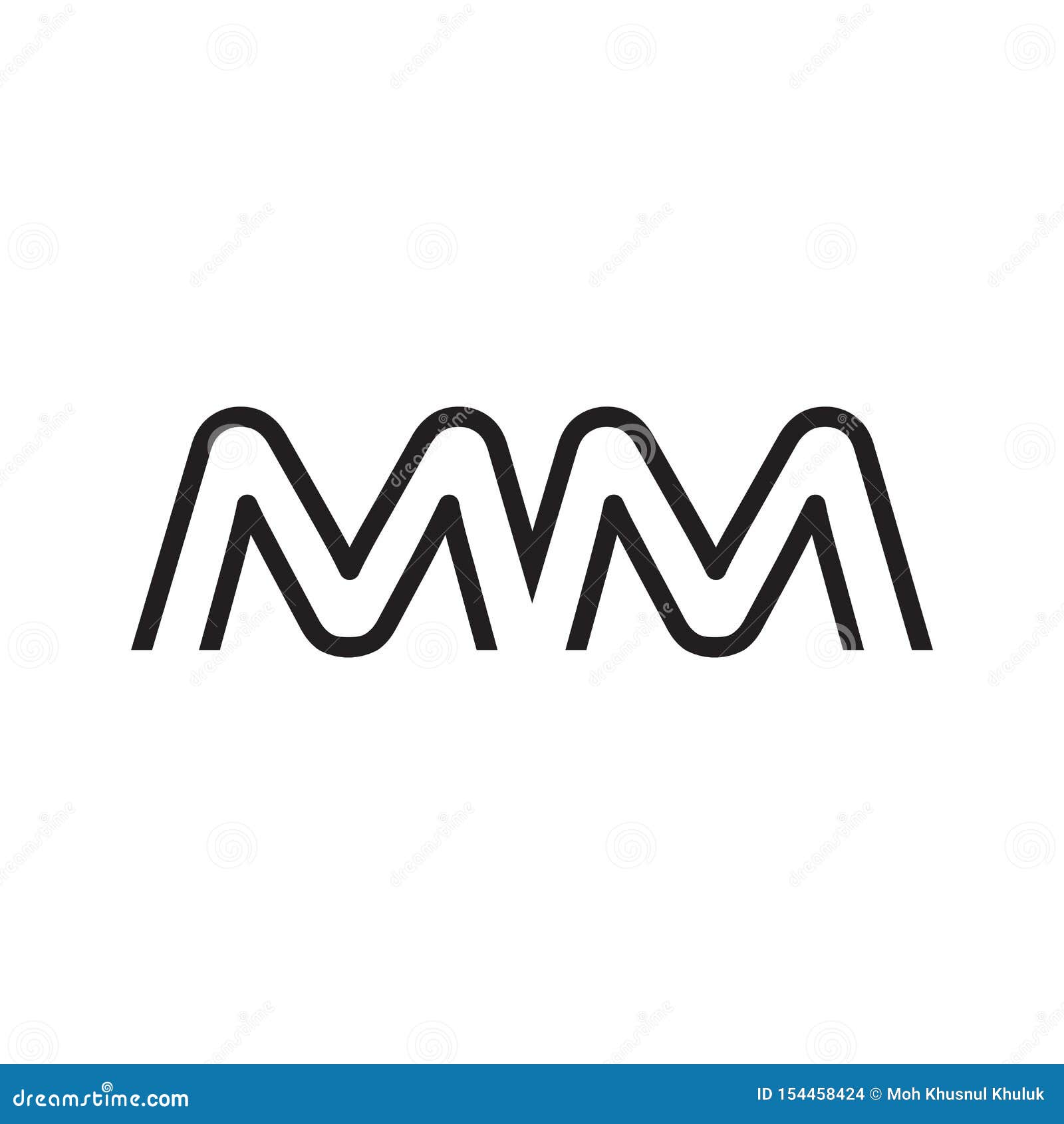Initial Letter MM Logo Line Unique Modern Stock Vector - Illustration ...
