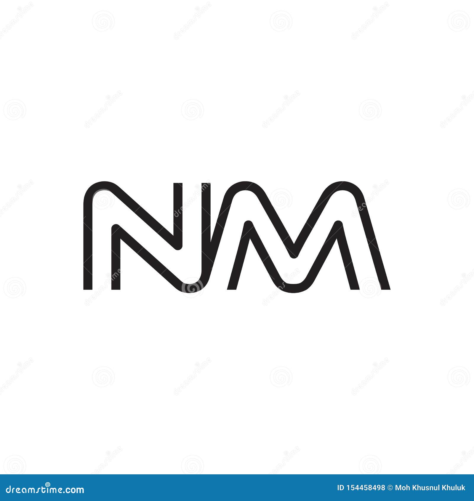 Initial Letter NM Logo Line Unique Modern Stock Vector - Illustration ...