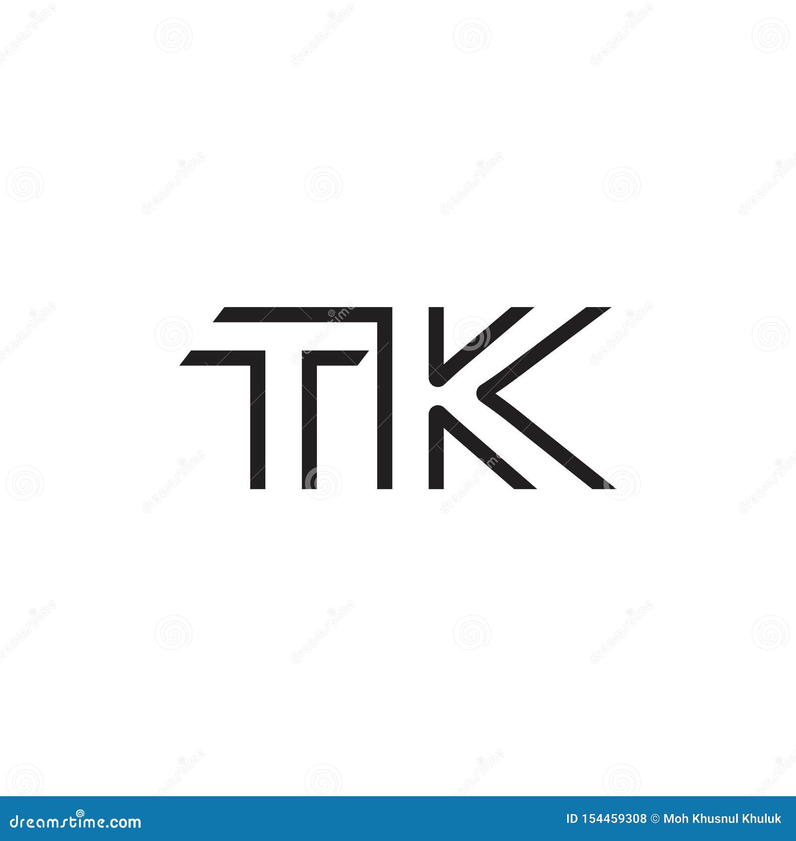 Initial Letter TK Logo Line Unique Modern Stock Vector - Illustration ...