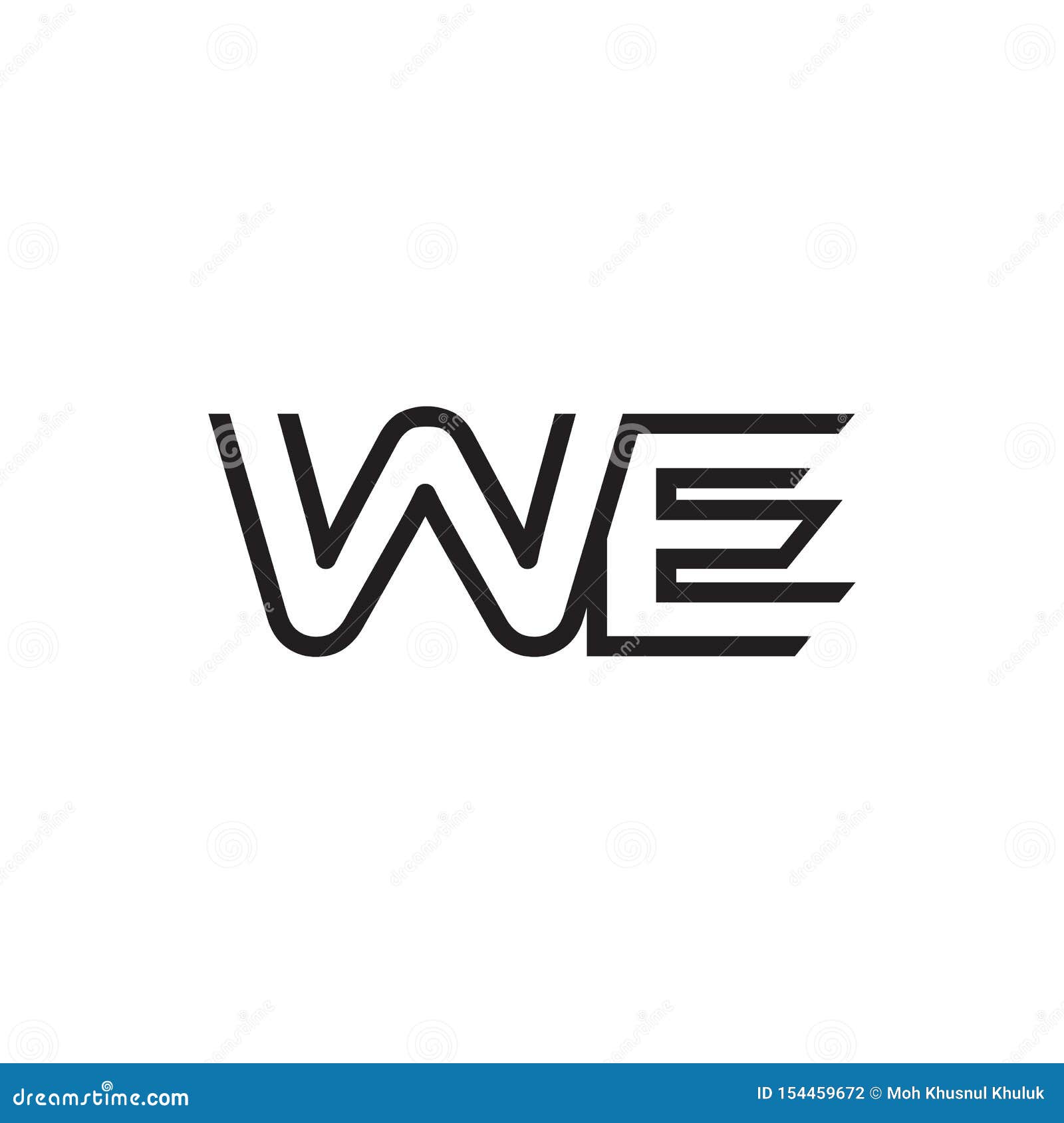 Initial Letter we Logo Line Unique Modern Stock Vector - Illustration ...
