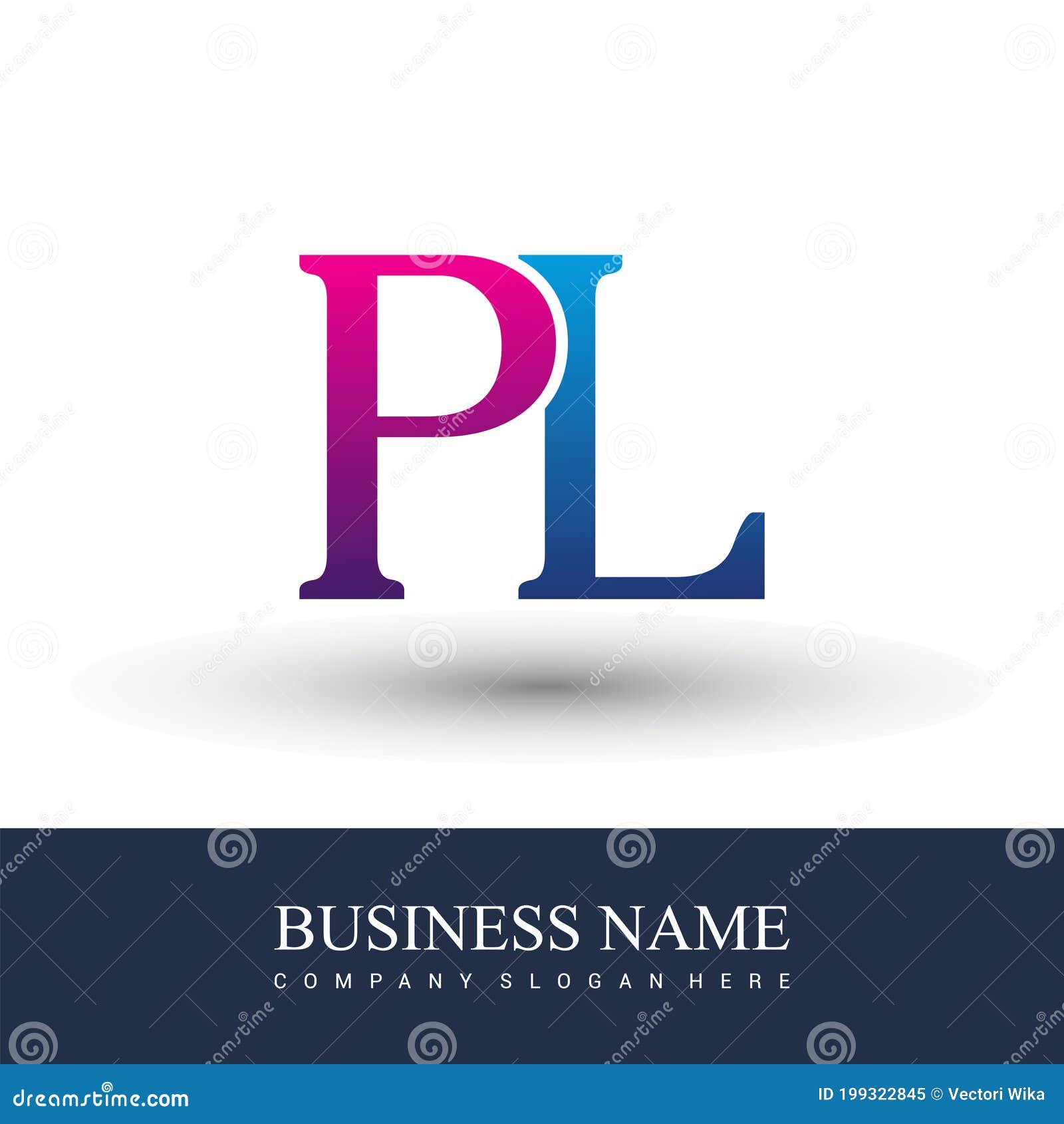 Initial Letter Logo PL Colored Red and Blue, Vector Logo Design ...