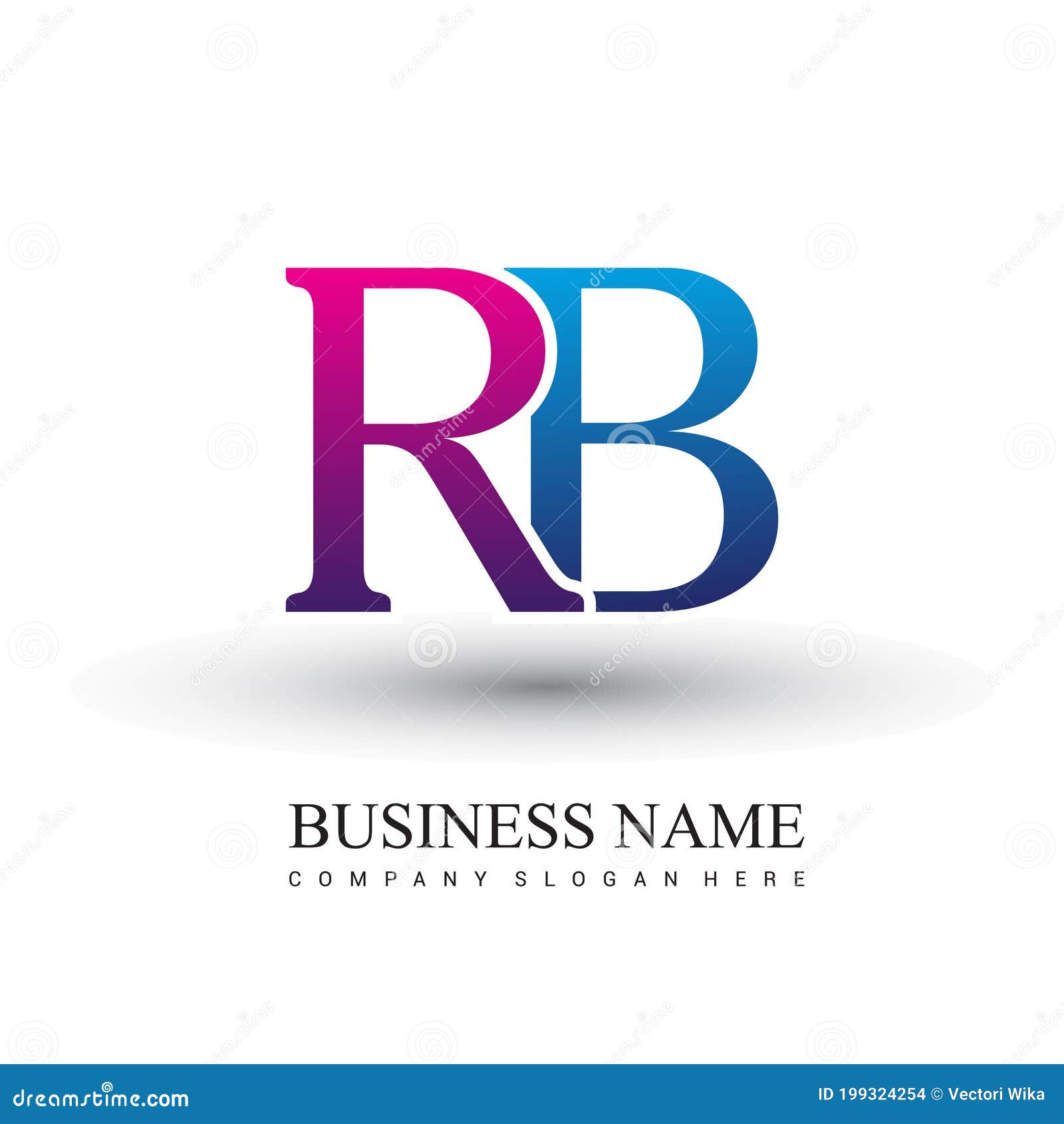Initial Letter Logo RB Colored Red and Blue, Vector Logo Design ...