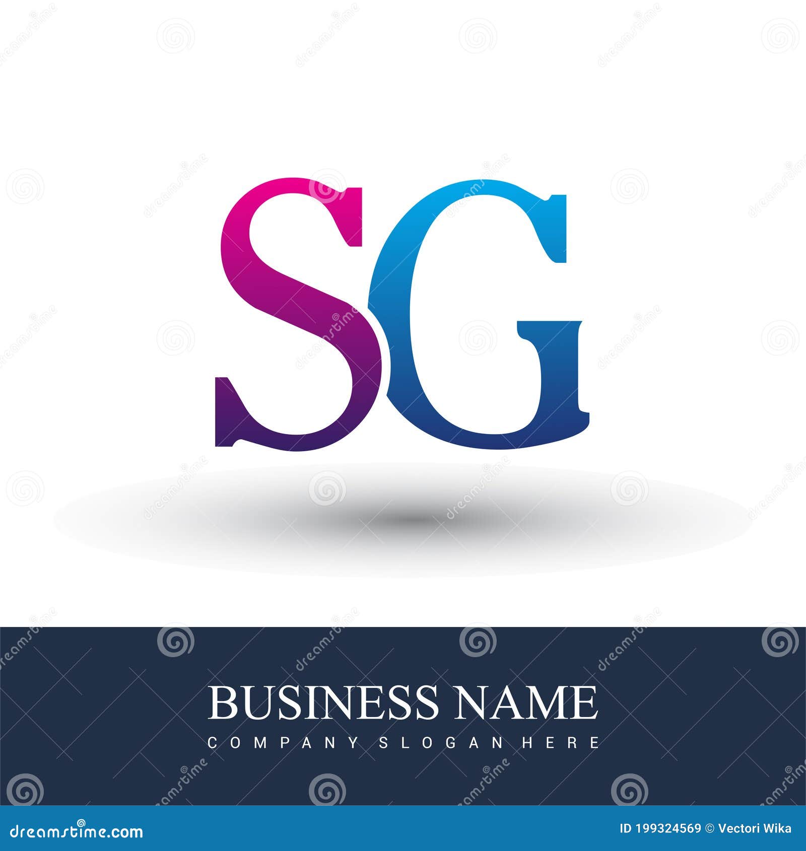 Initial Letter Logo SG Colored Red and Blue, Vector Logo Design ...
