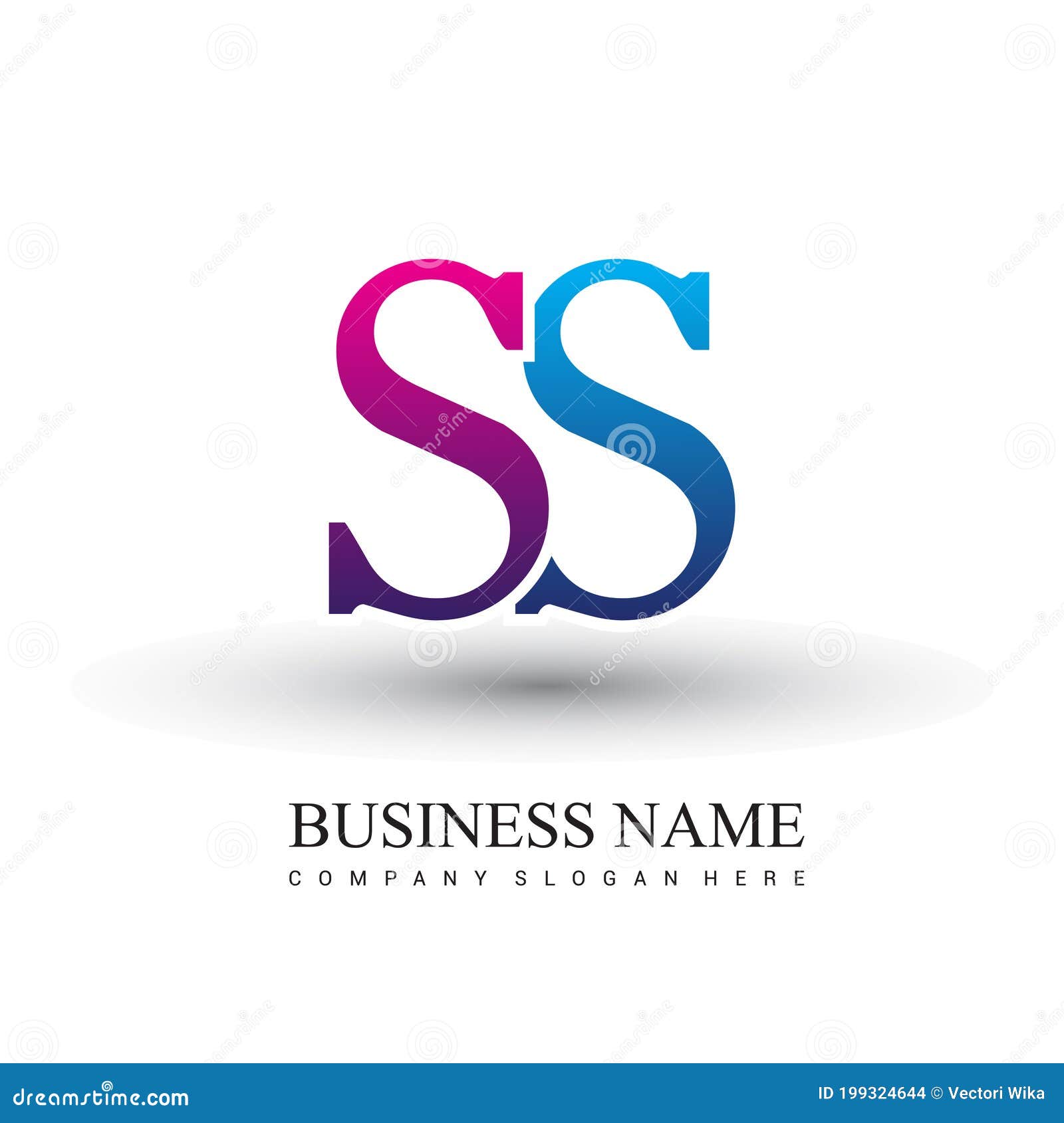 Initial Letter Logo SS Colored Red and Blue, Vector Logo Design ...
