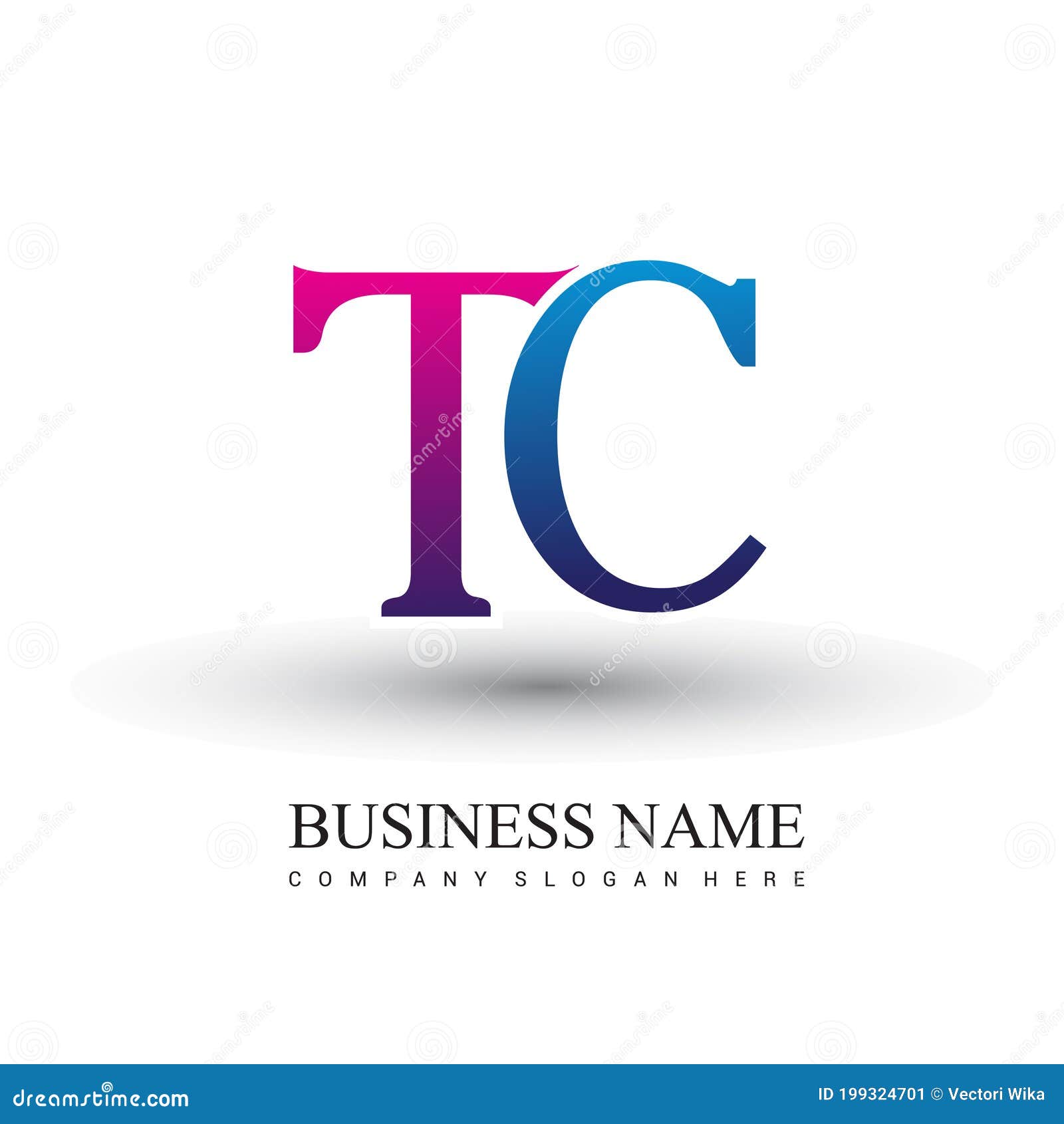 Initial Letter Logo TC Colored Red and Blue, Vector Logo Design ...