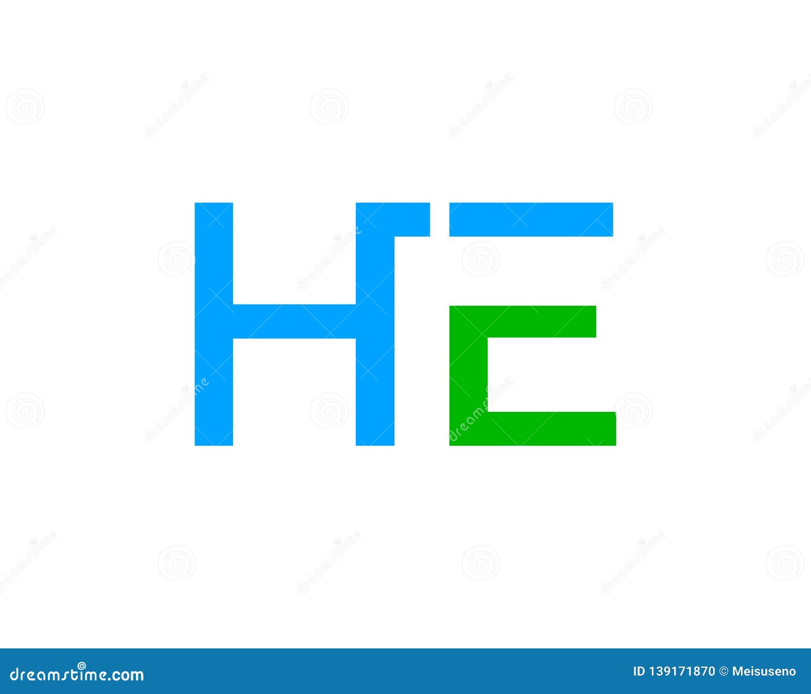 Initial Letter he Logo Template Vector Design Stock Vector ...