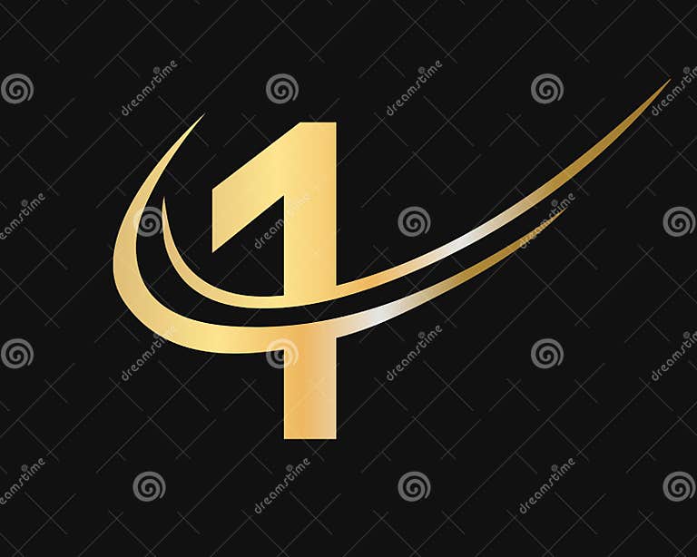 Initial 1 Letter Logo Vector Template. Swoosh Letter 1 Logotype Design ...
