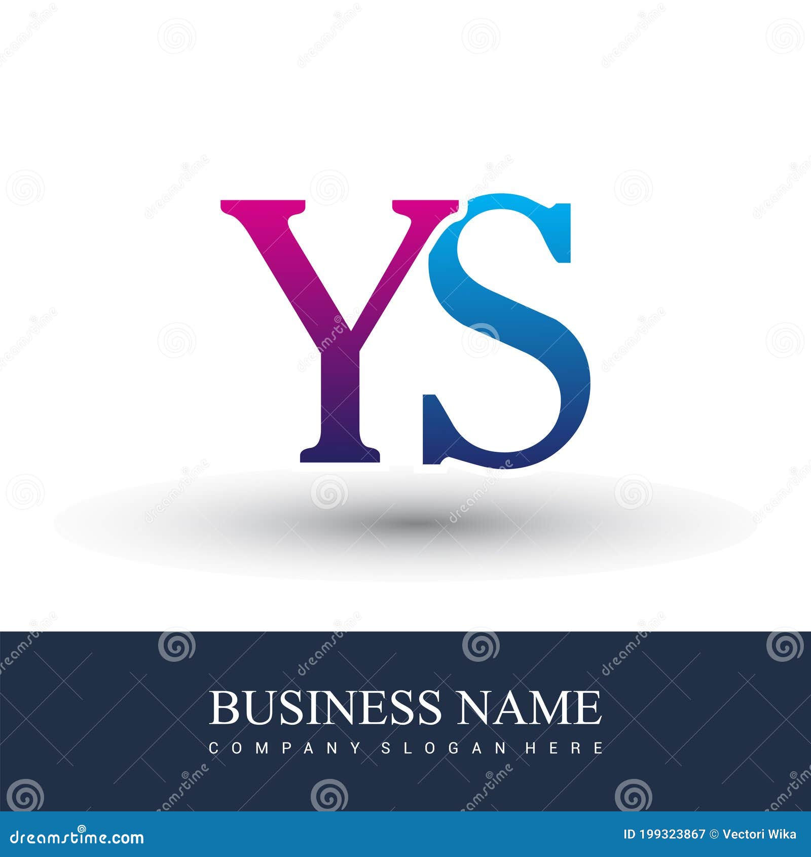 Initial Letter Logo YS Colored Red and Blue, Vector Logo Design ...