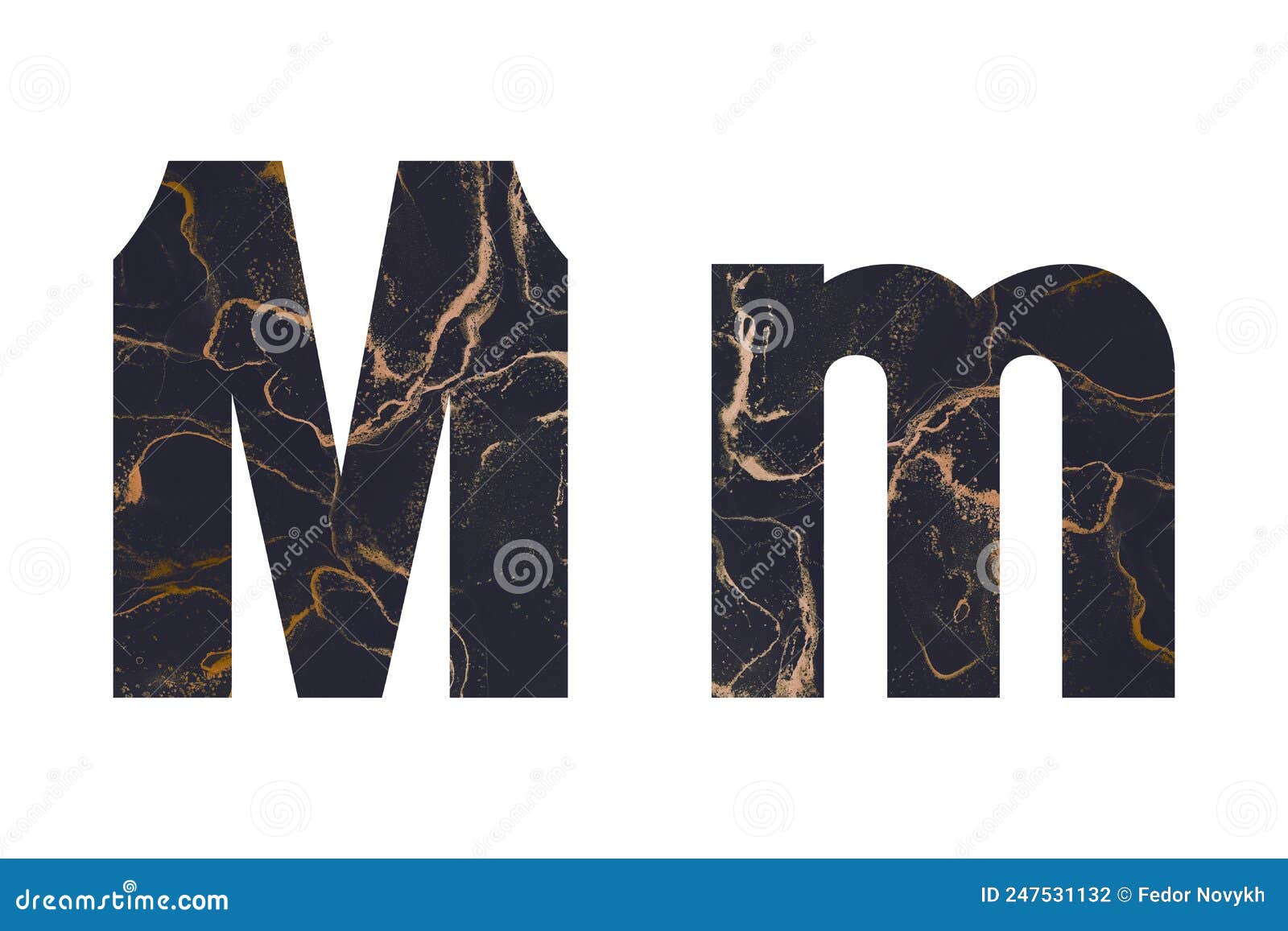 Initial Letter M with Abstract Hand-painted Alcohol Ink Texture Stock ...