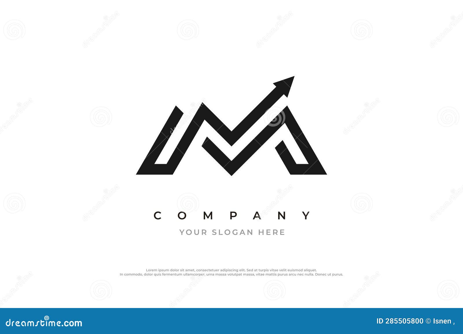 Letter M and Arrow Logo Design Vector Template Stock Vector ...