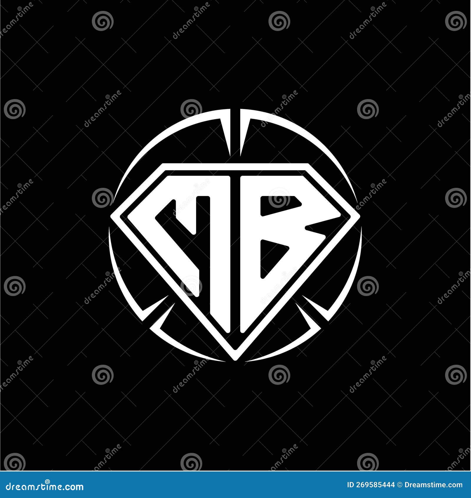 Initial Letter M B is in the Shape of a Diamond with a Circular Circle ...