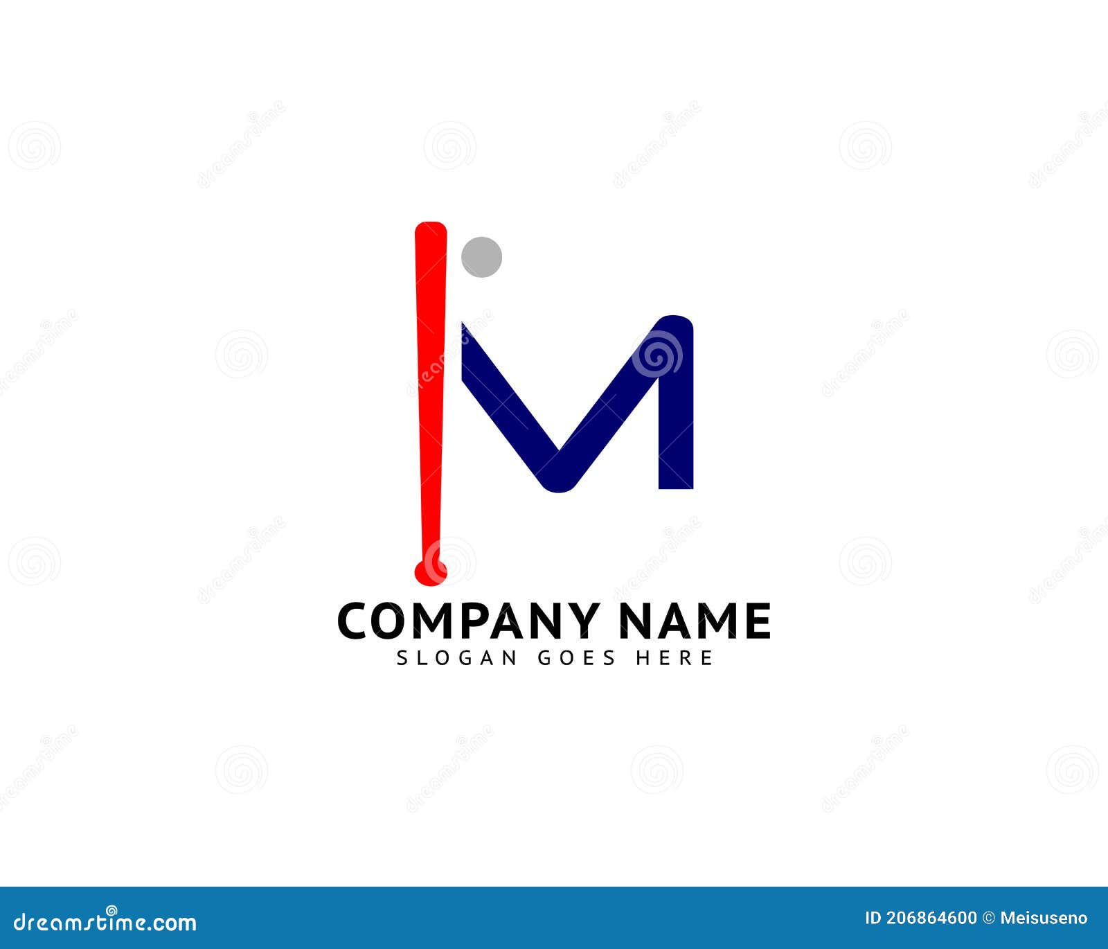 Initial Letter M Baseball Logo Template Vector Design Element Stock ...