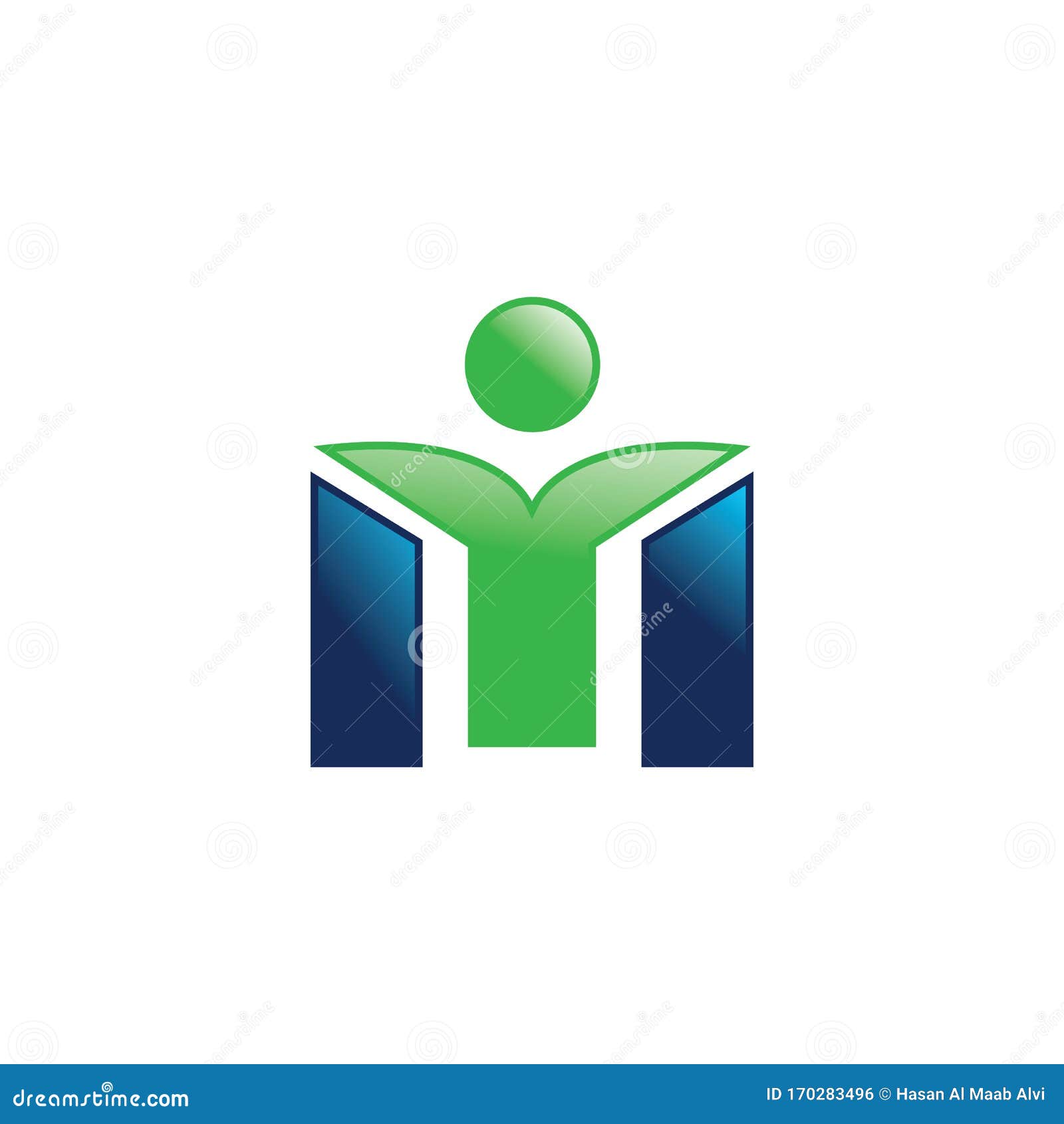 Letter M with Man Vector Logo Design. Stock Vector - Illustration of ...