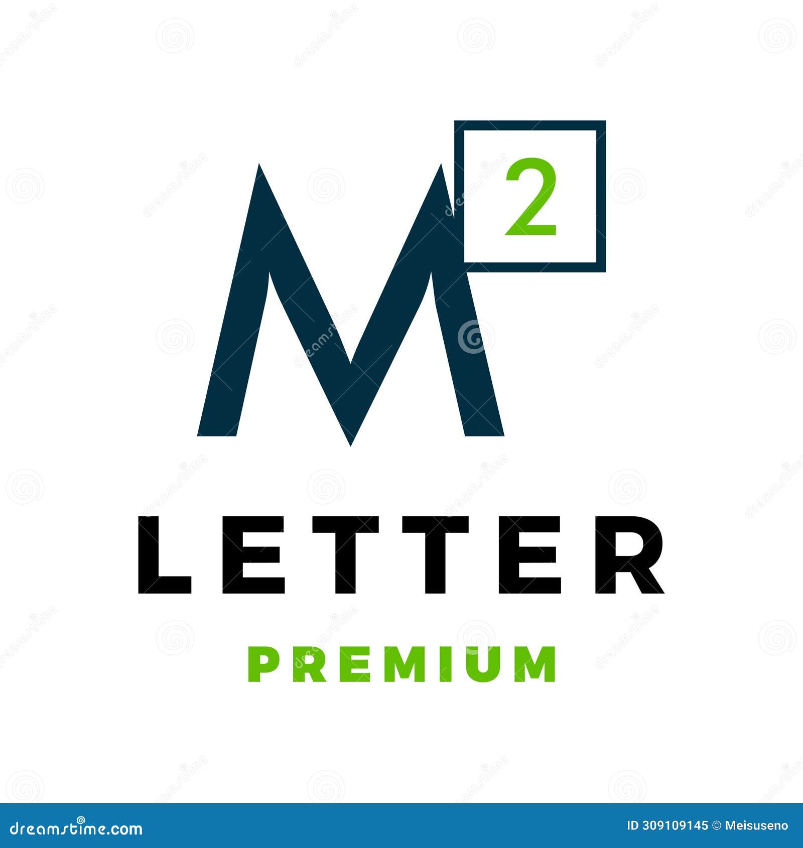 Initial Letter M2 Icon Vector Logo Template Illustration Design Stock ...