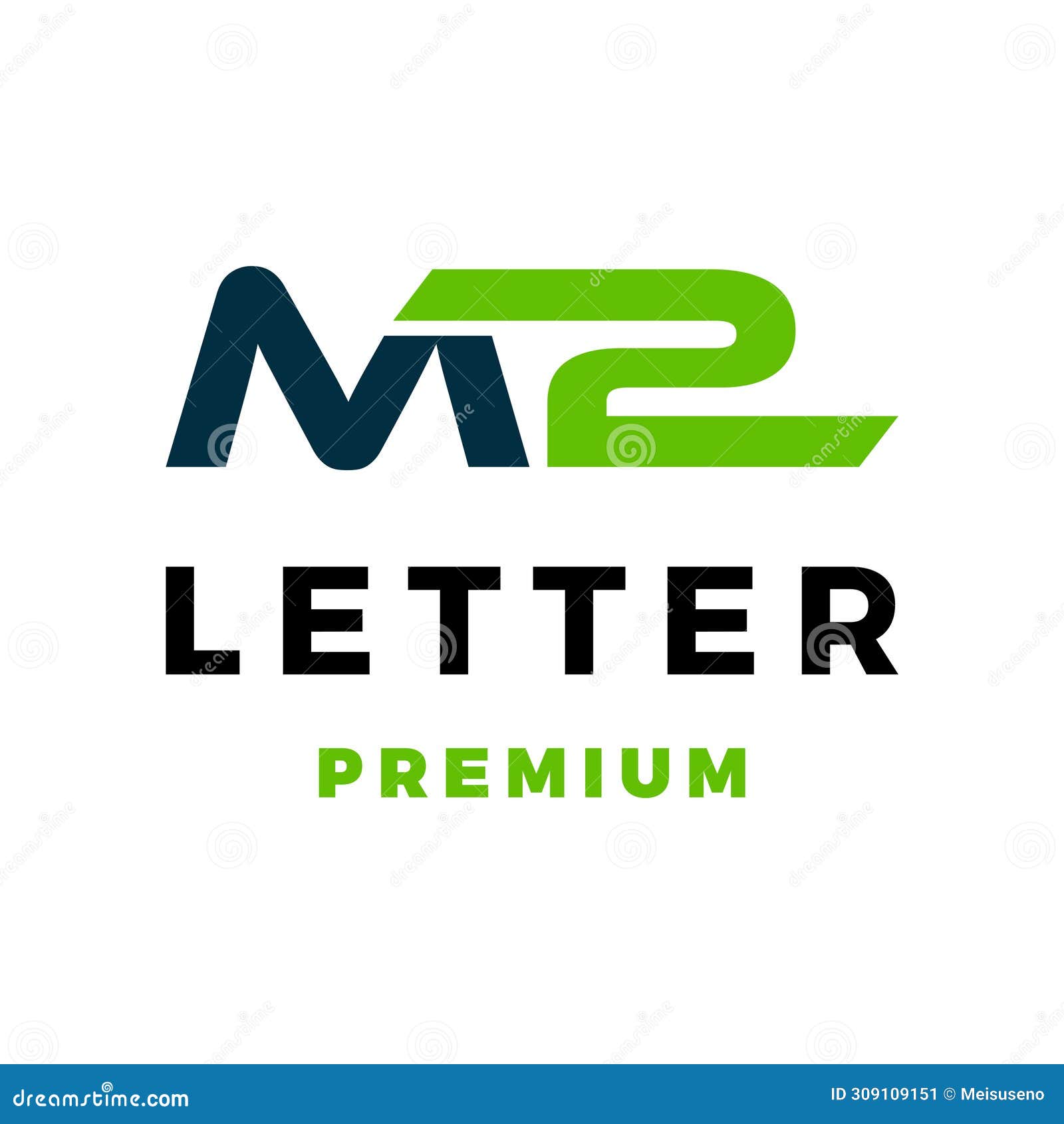 Initial Letter M2 Icon Vector Logo Template Illustration Design Stock ...